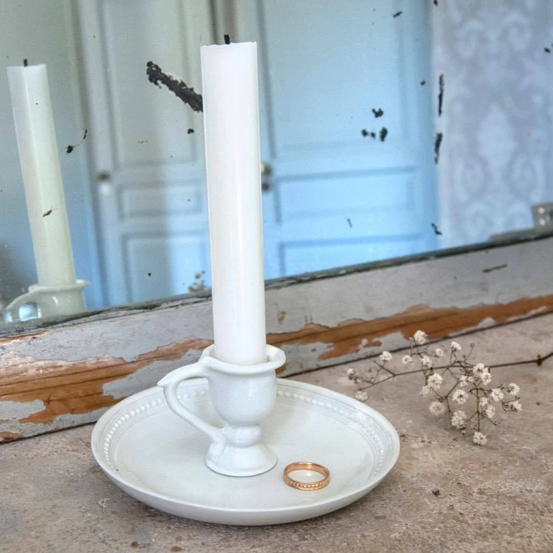 Alix D. Reynis Handmade French Limoges White Porcelain Chamberstick ...