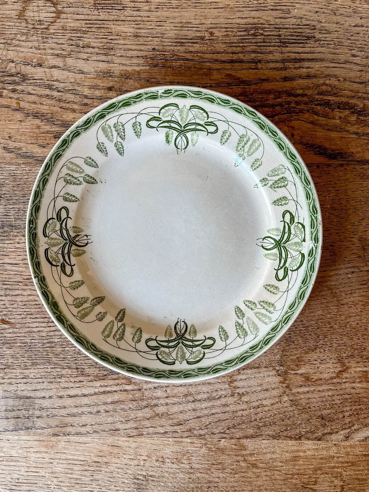 Antique Societe Ceramique Terre de Fer Plates | Green Ironstone ...