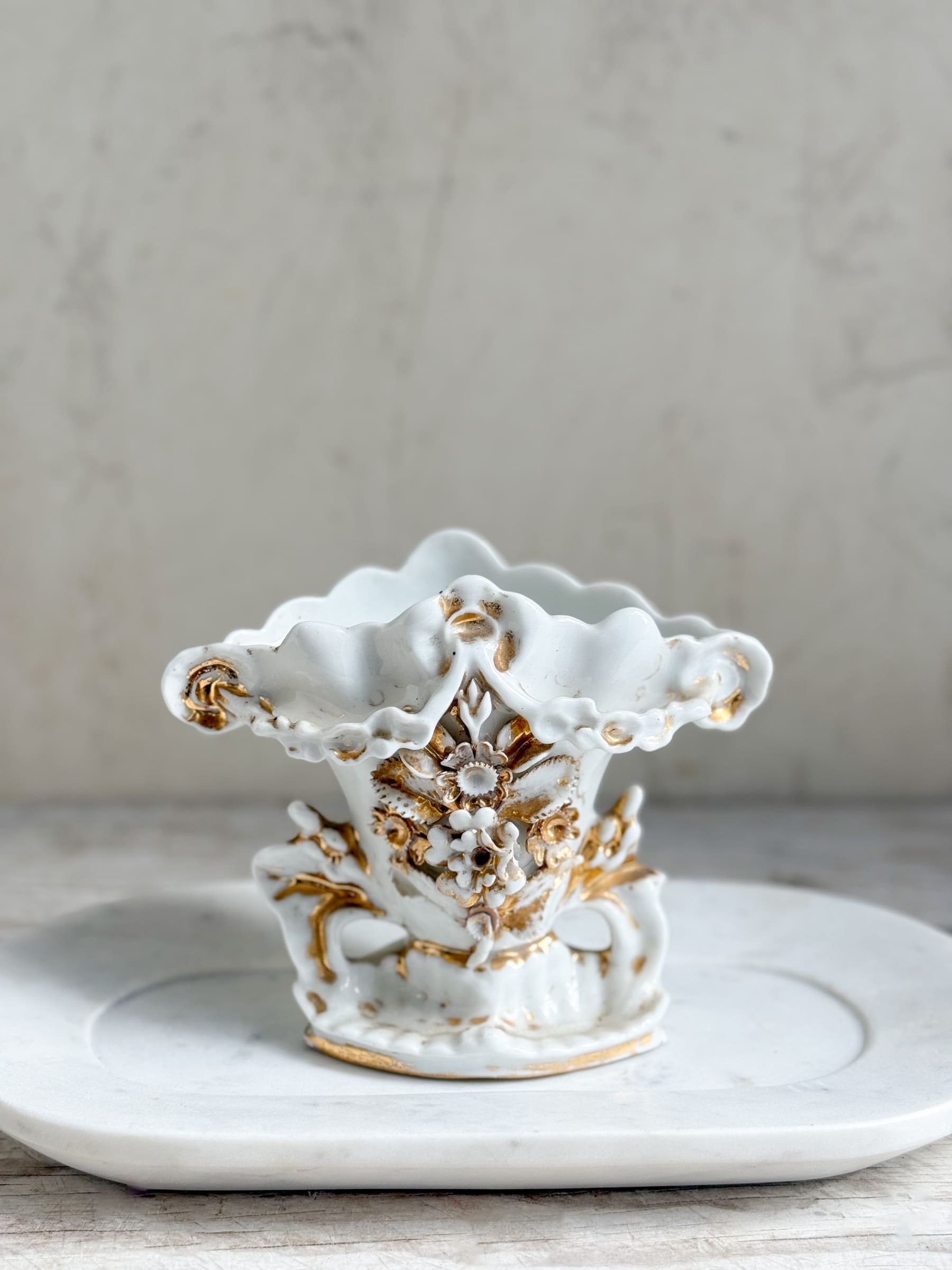 Antique French Hand Painted Gilt Marriage Vase | Porcelain de Paris ...