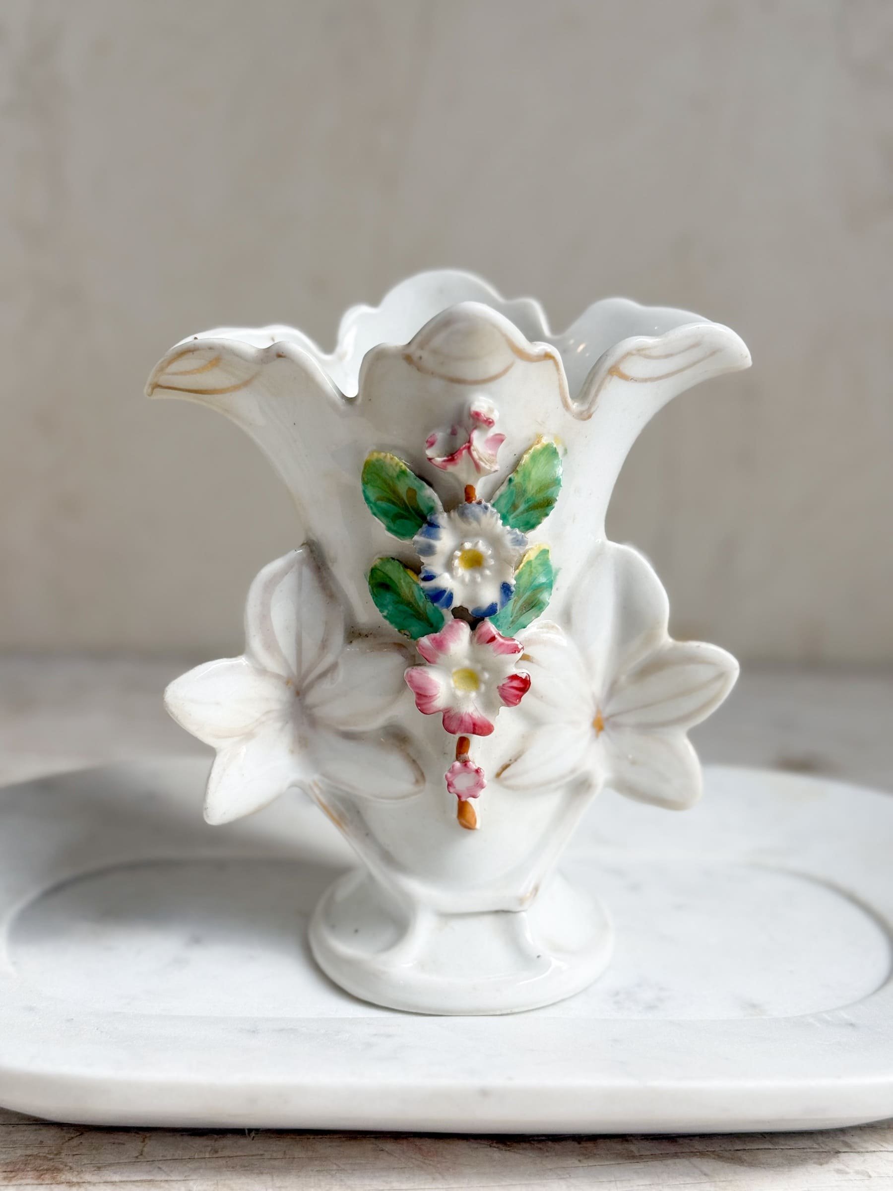Antique French Hand Painted Gilt Marriage Vase | Porcelain de Paris ...