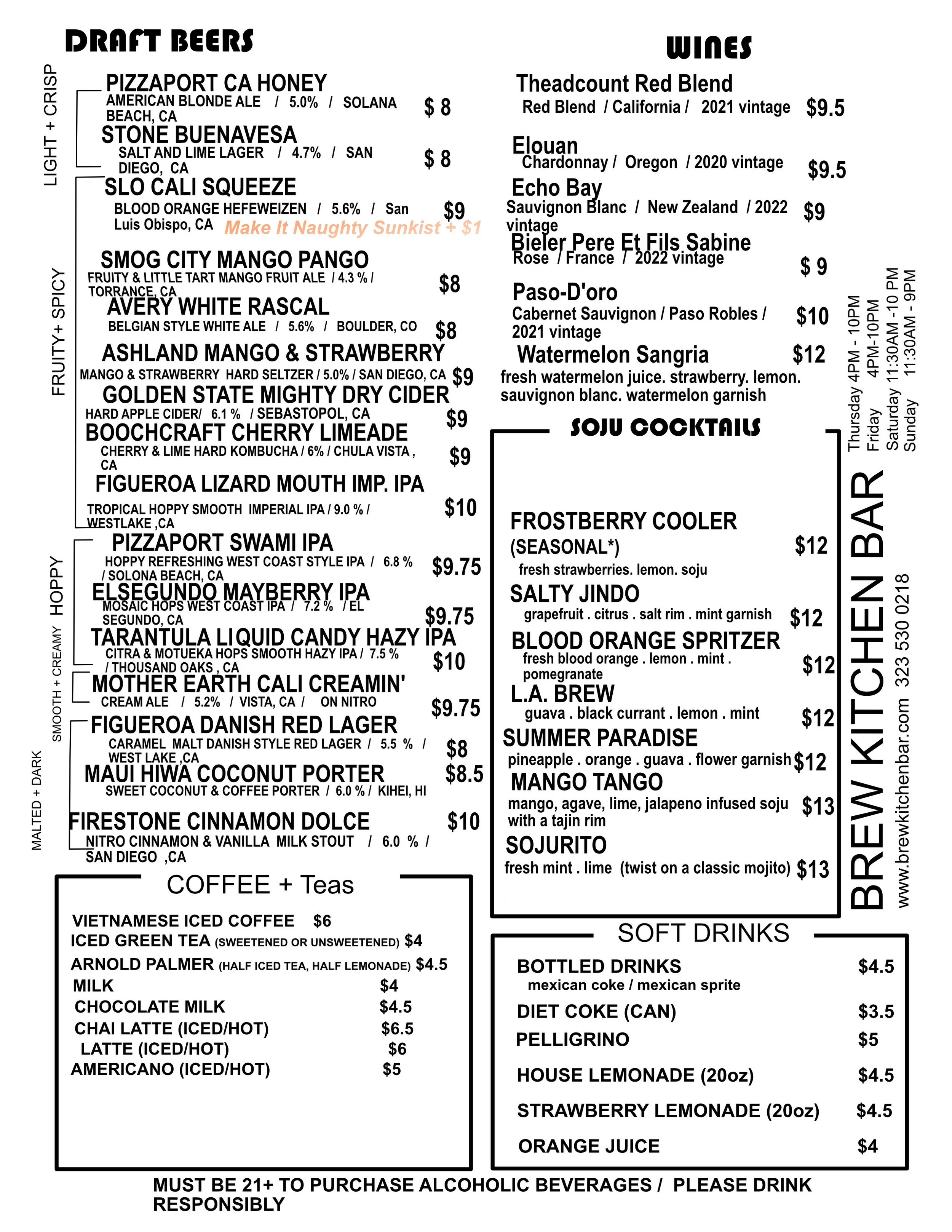 Menu — Brew Kitchen Bar