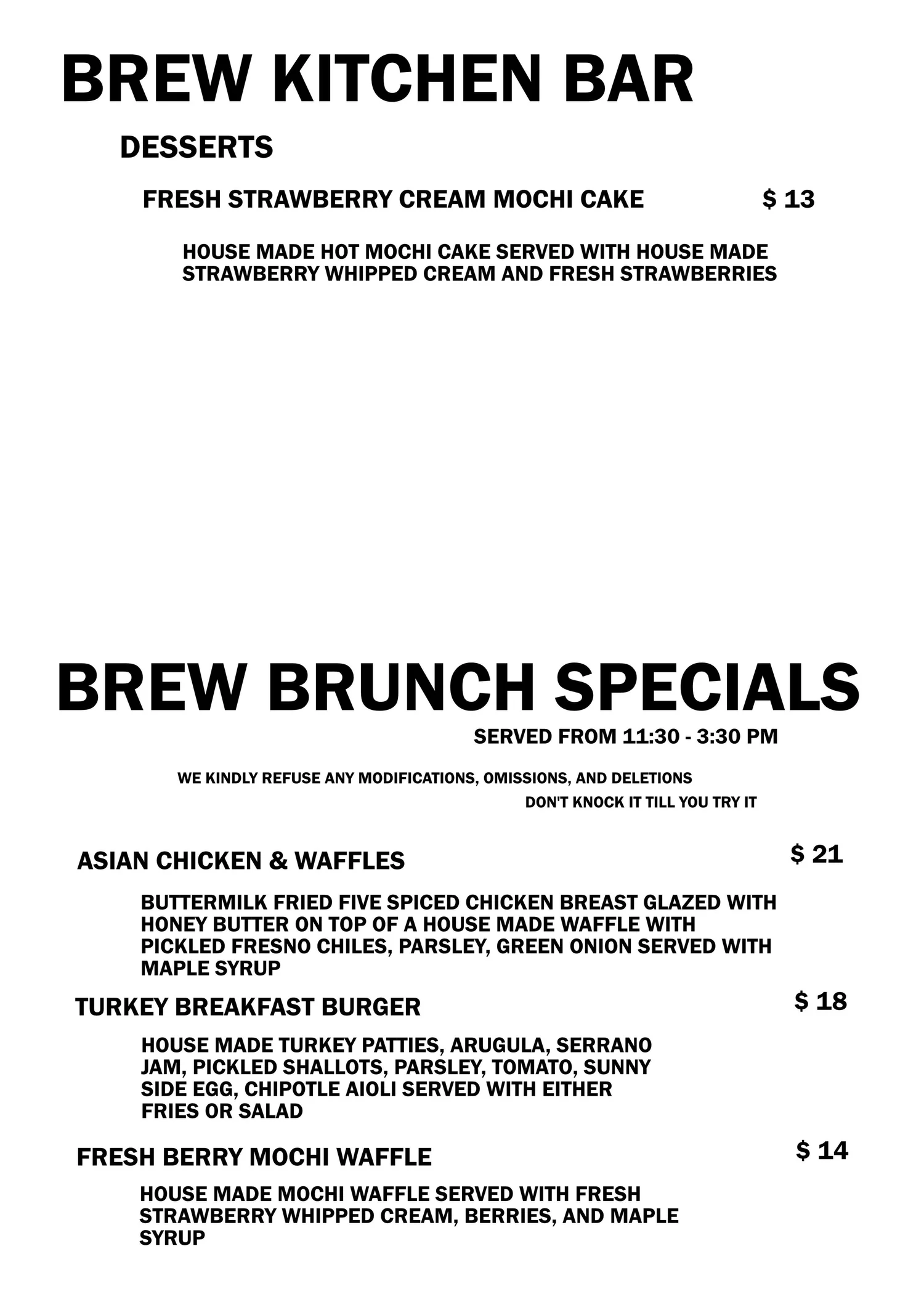 Menu — Brew Kitchen Bar