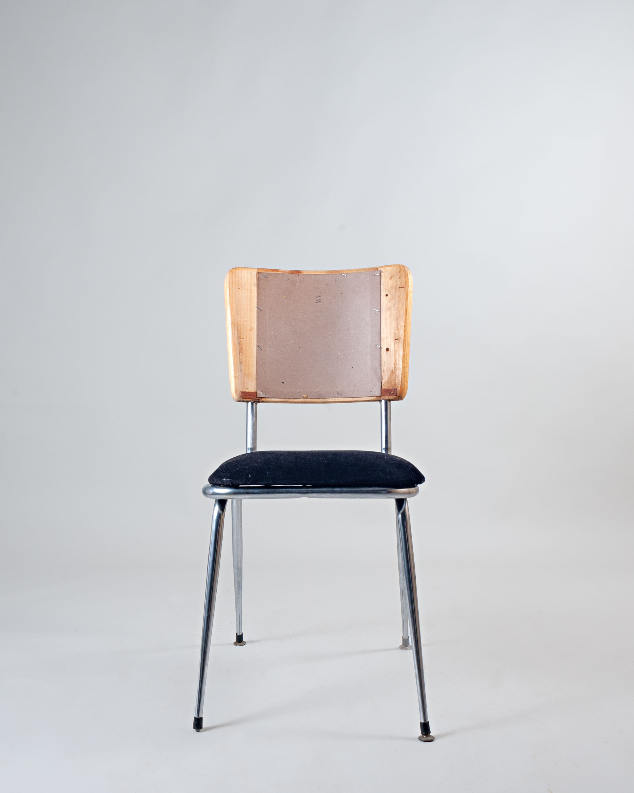 Set of 1950s tubular dining chairs