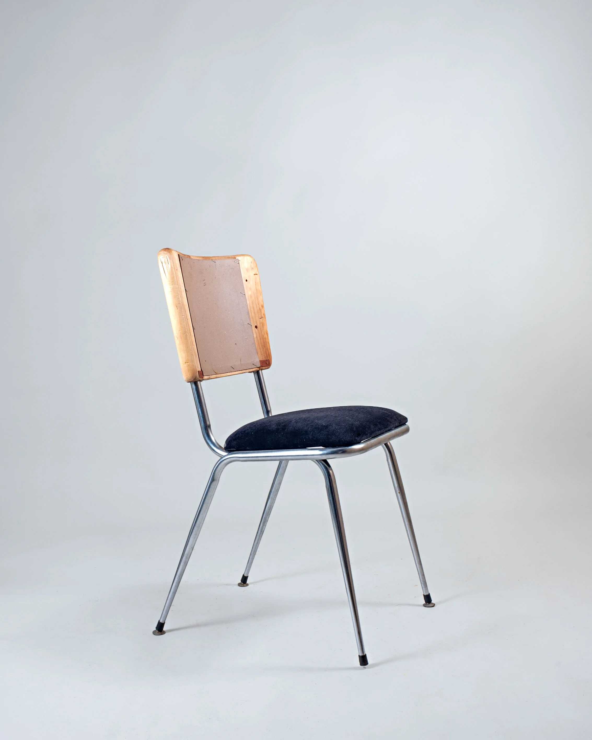 Set of 1950s tubular dining chairs