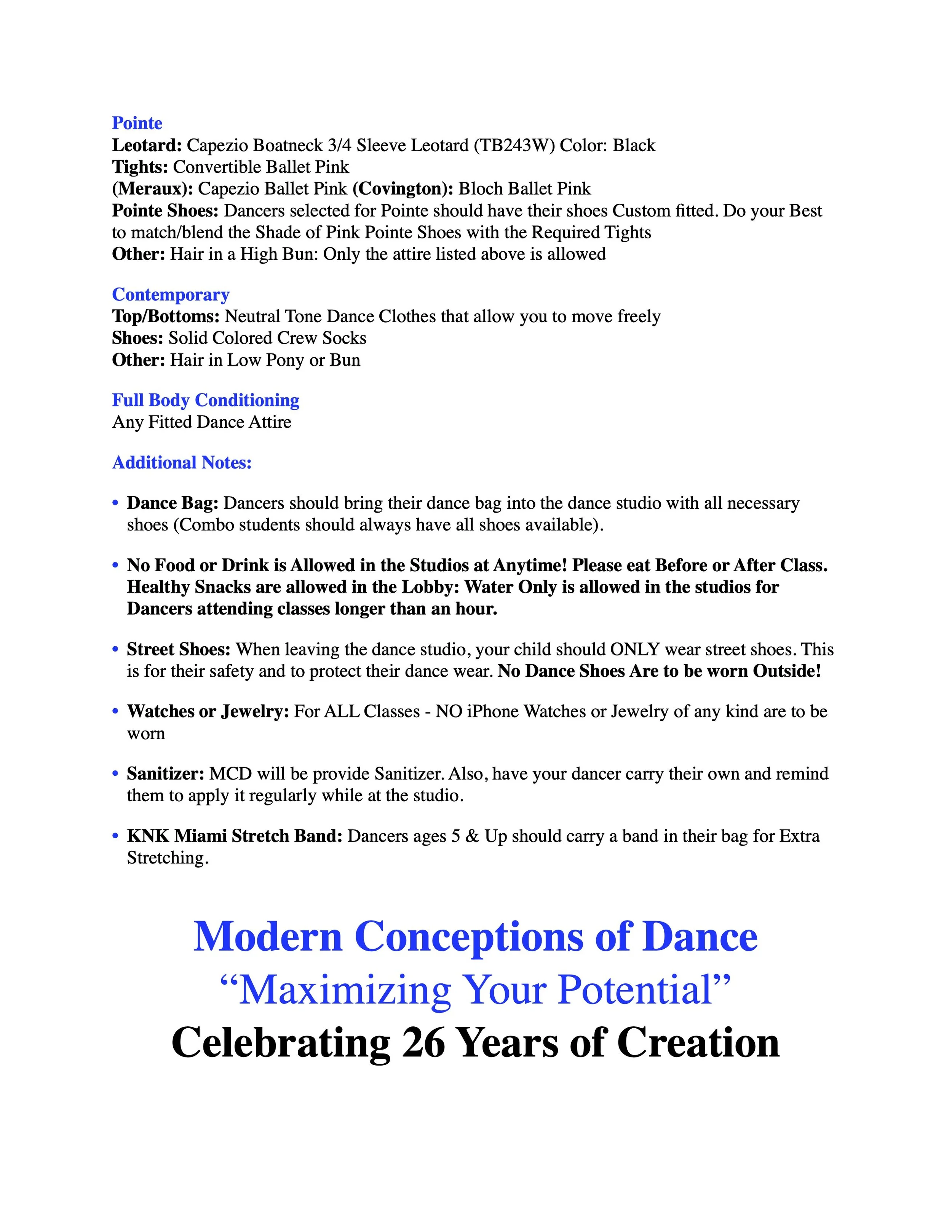 Class Attire — Modern Conceptions of Dance