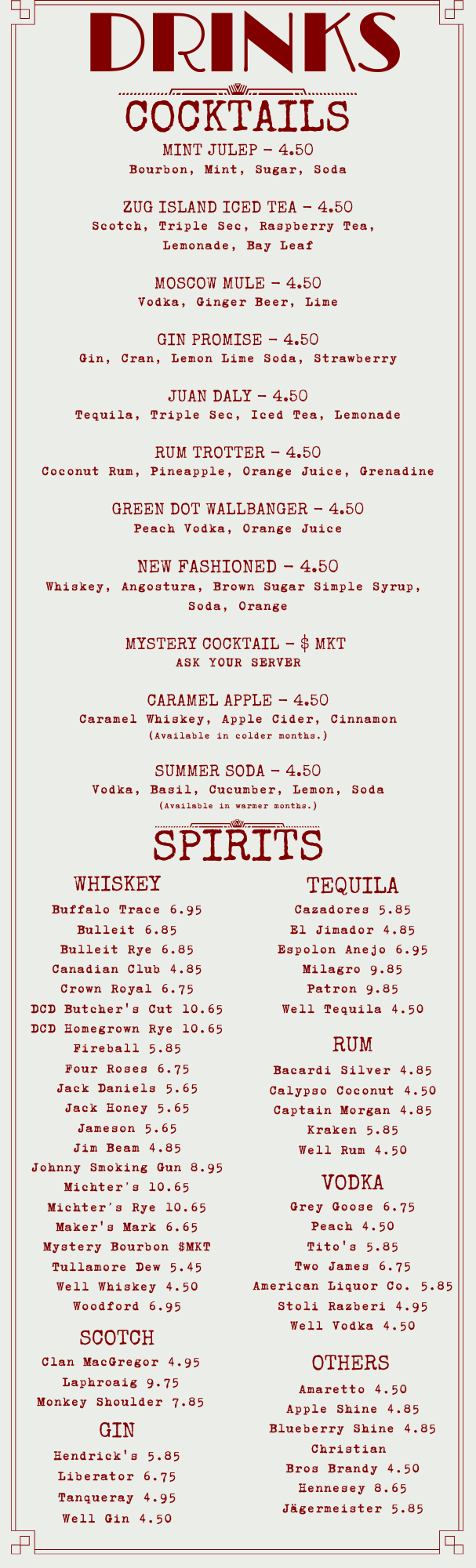 DETROIT MENU — GDS