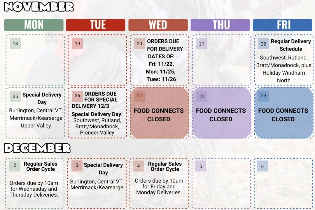 Thanksgiving 2024 Closure Schedule — Food Connects
