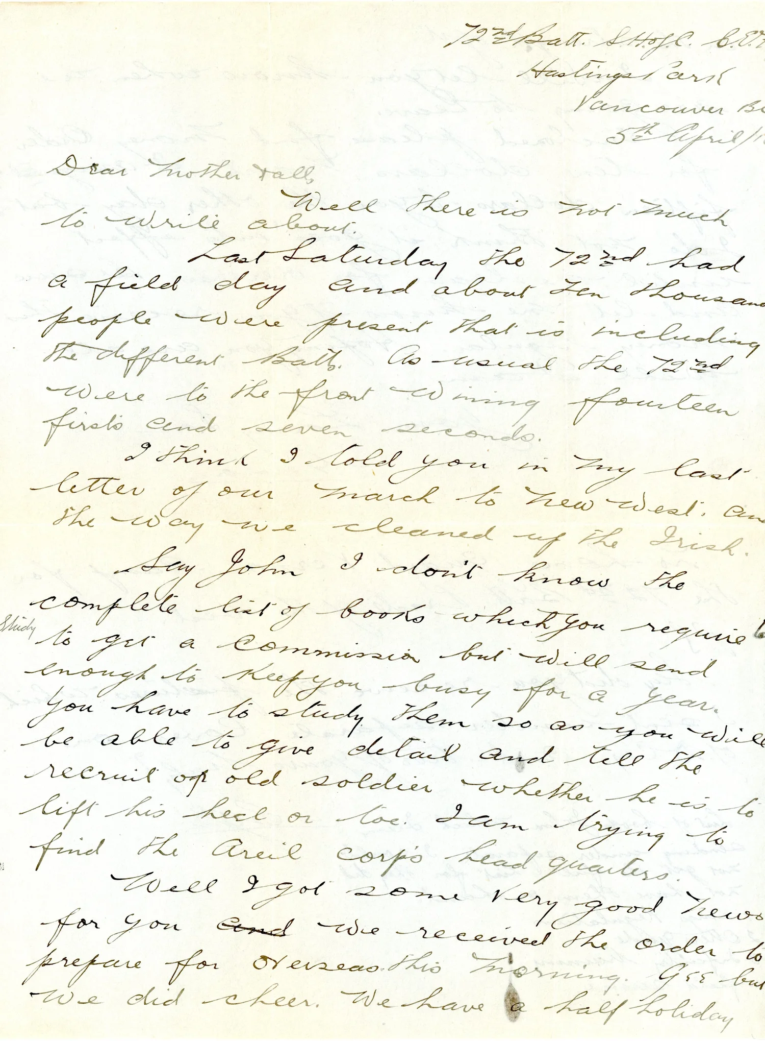 WWI Letters Home — Summerland Museum and Archives