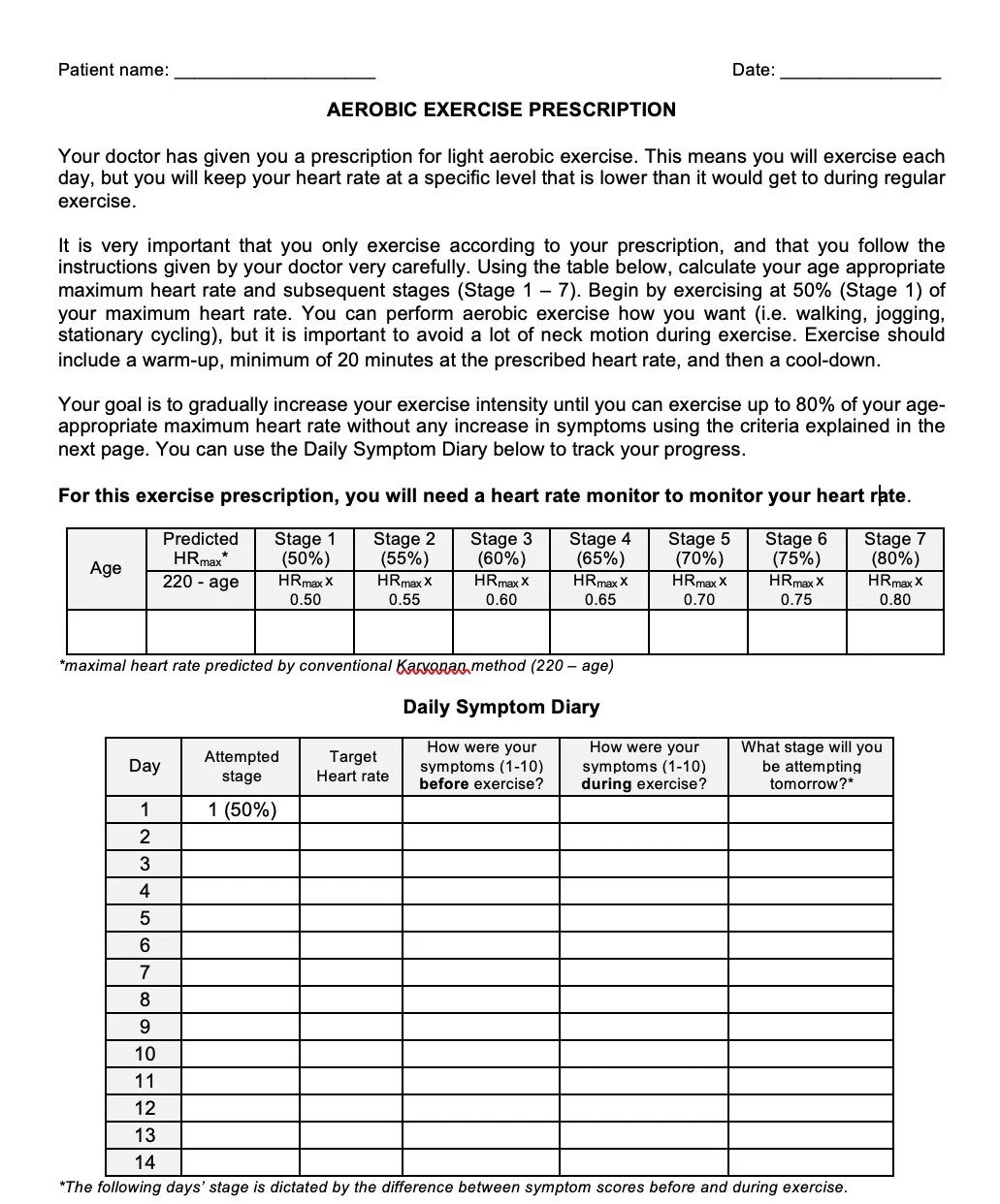 Graduated Exercise Therapy — Concussion Alliance