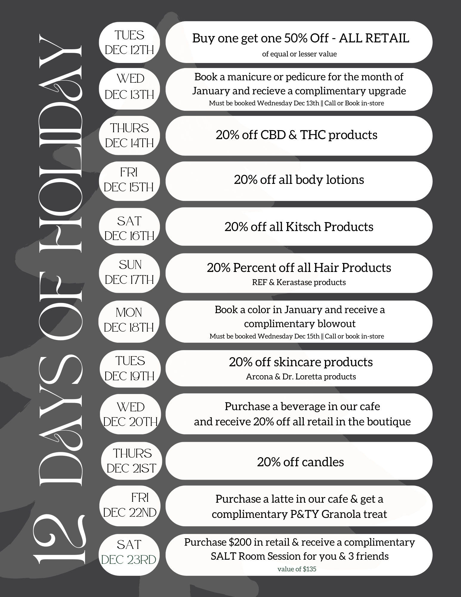 12 days of holiday — SALT