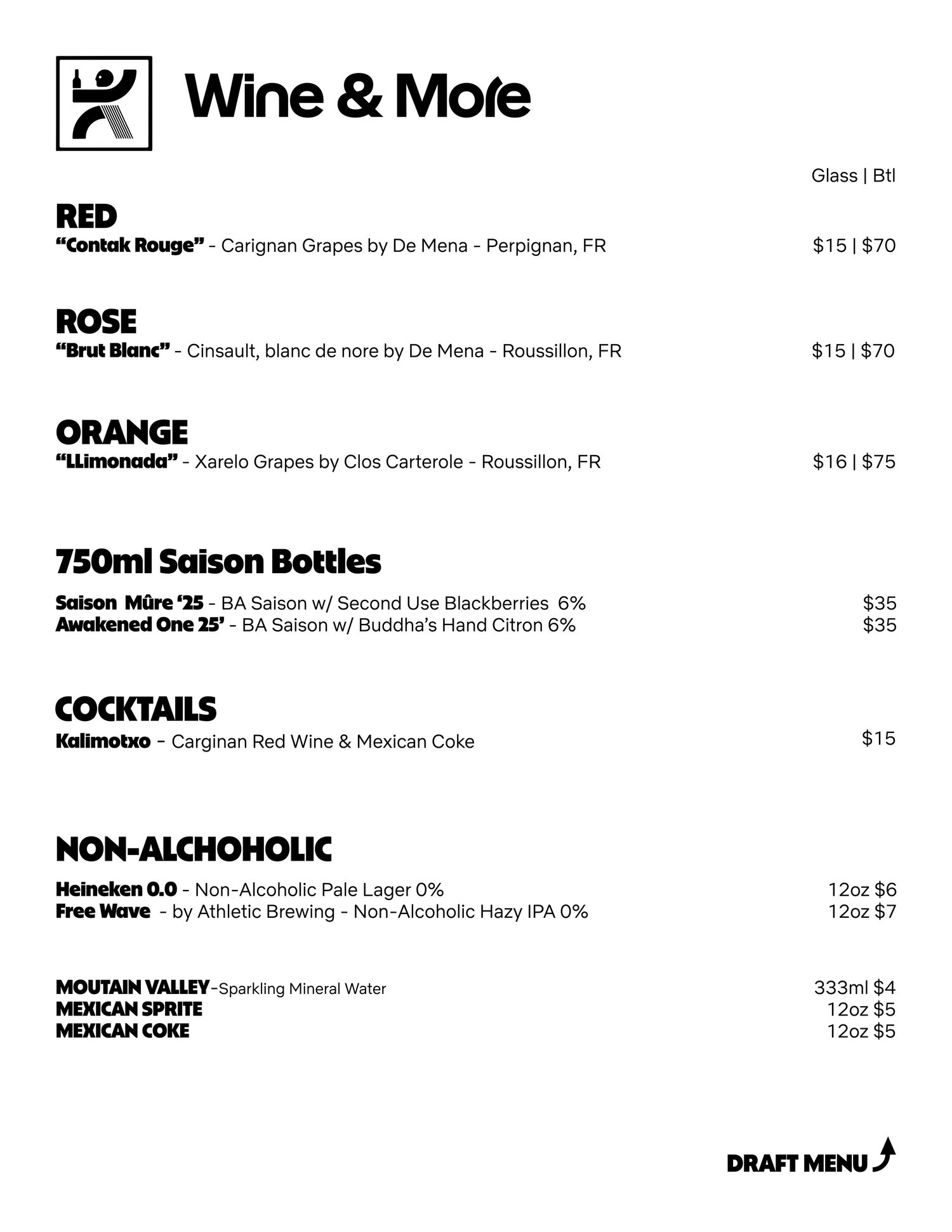 Chinatown Menus — Homage Brewing