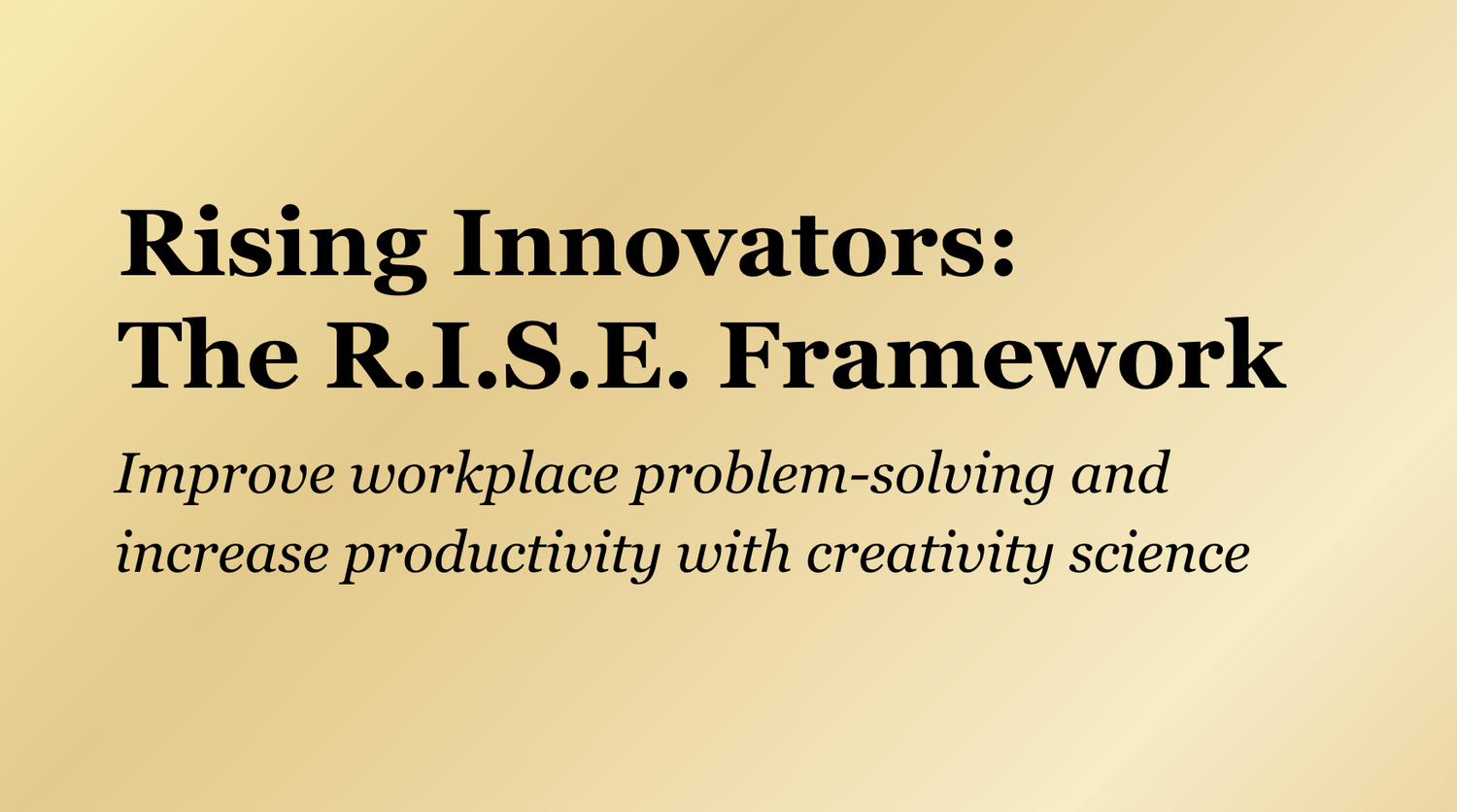 Rising Innovators — Rising Solutions