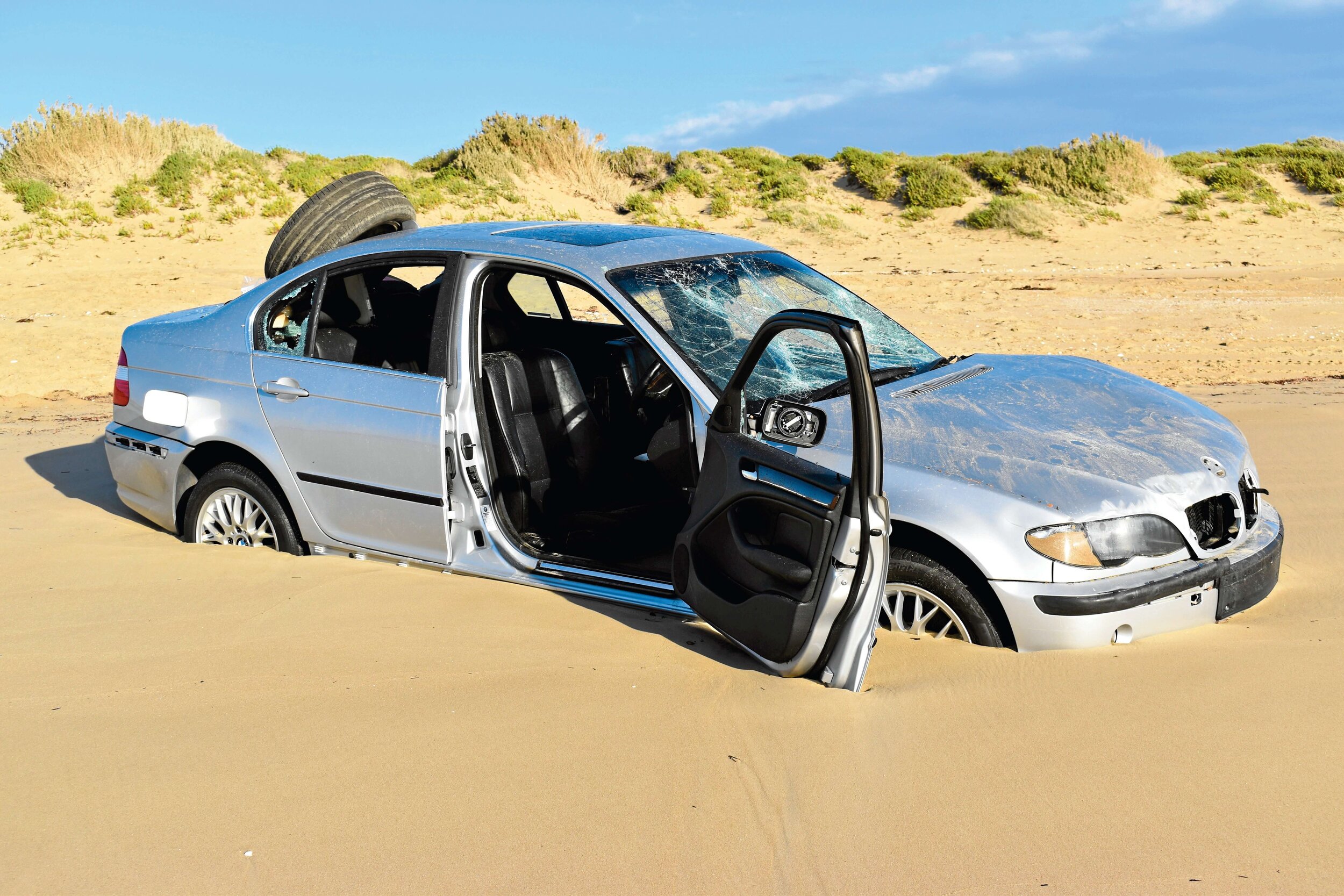 Bogged BMW abandoned