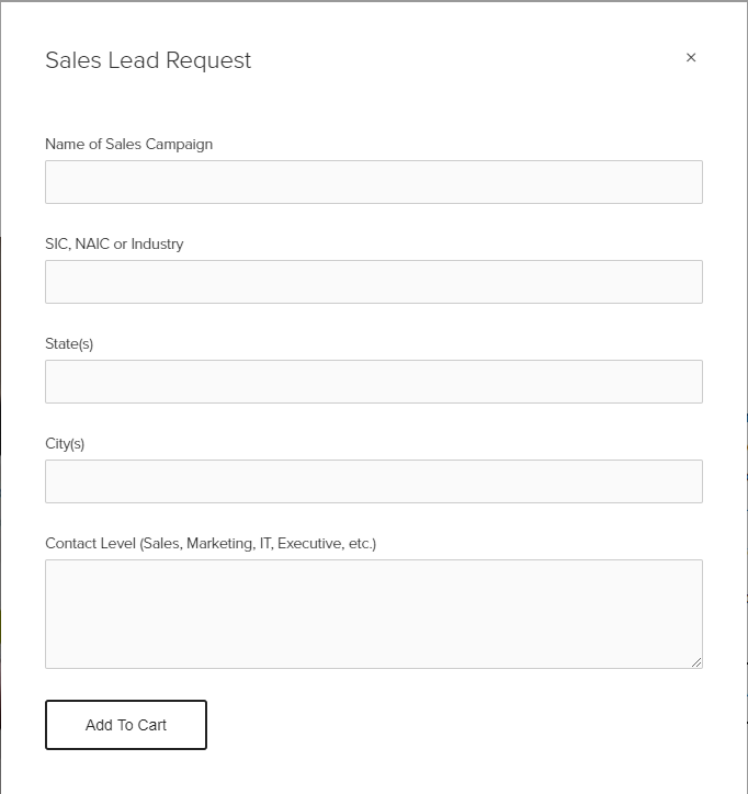 Sales Lead List Request SalesRake