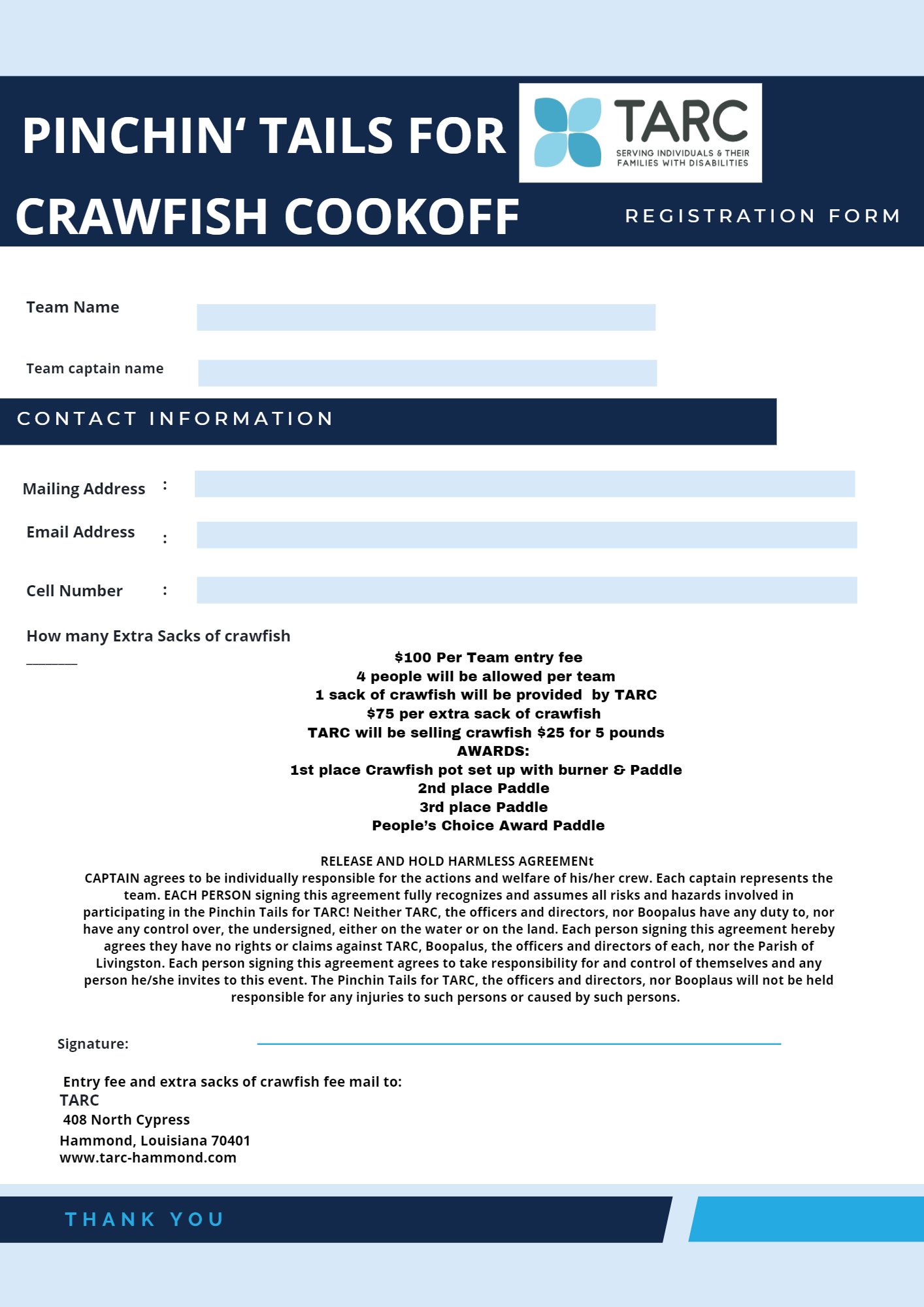 Crawfish Cook Off — TARC