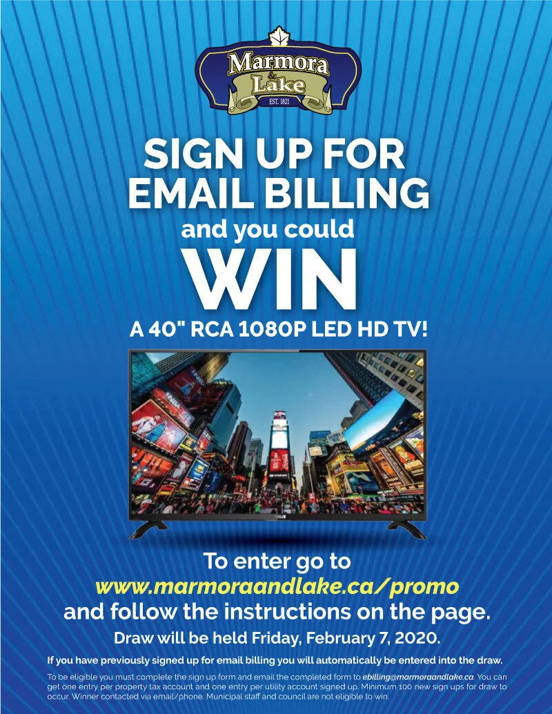 Sign Up for Email Billing and you could WIN! — Municipality of Marmora ...