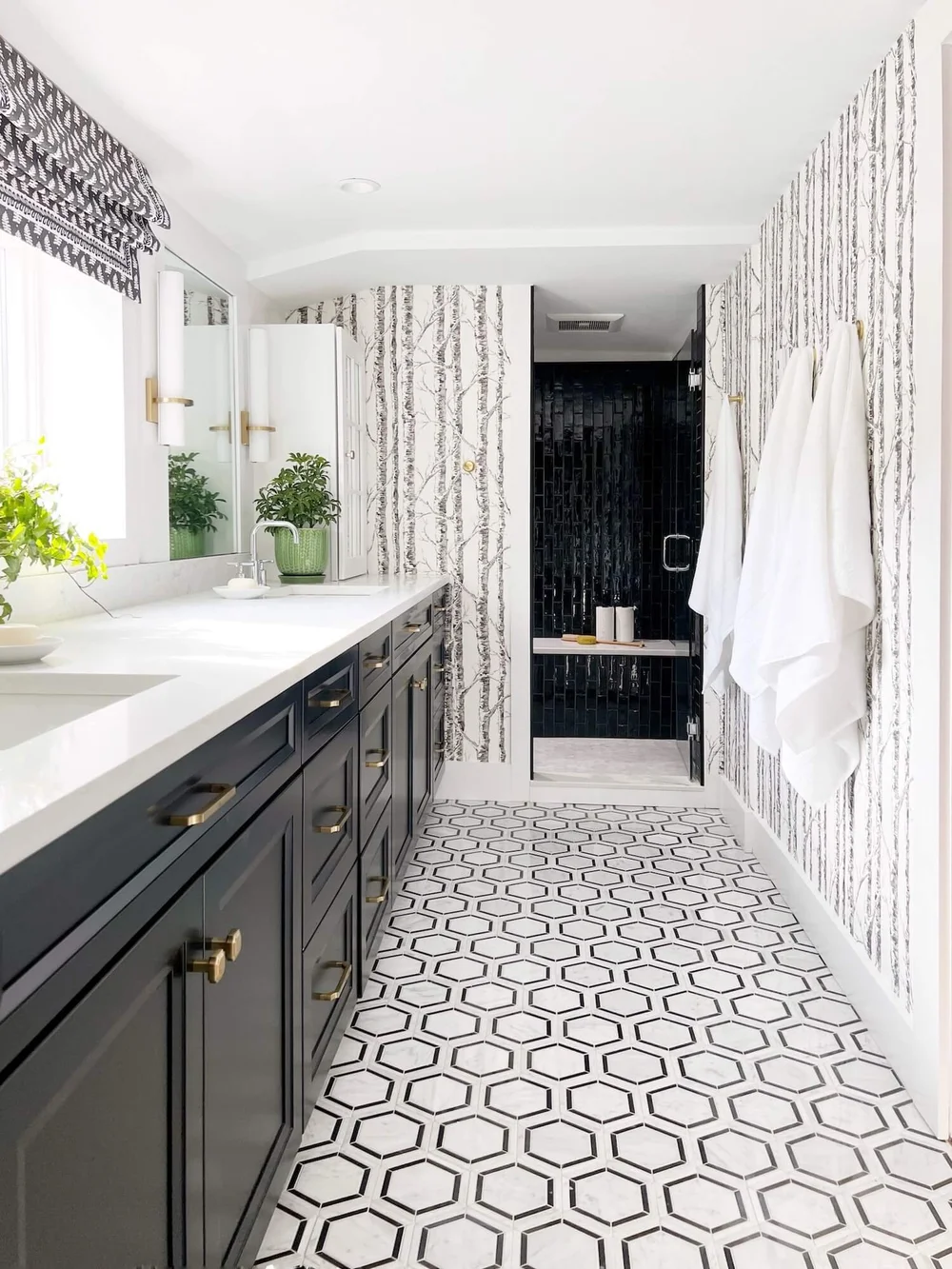 JRL Interiors — Farmhouse primary bath and powder room reveal