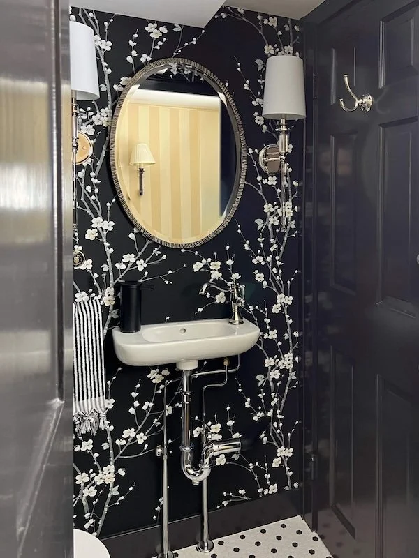 JRL Interiors — A Dramatic Pocket Powder Room Reveal