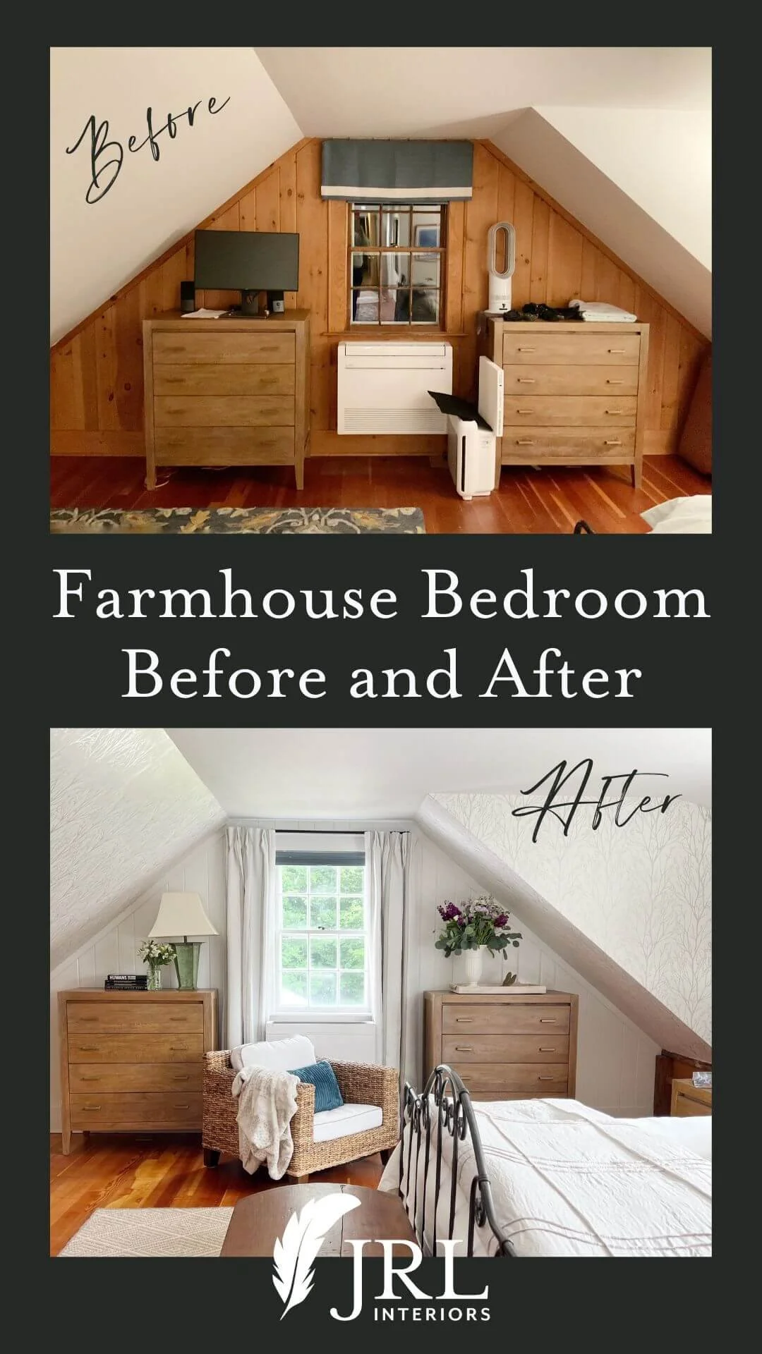 JRL Interiors — An Antique Farmhouse Bedroom Gets a Makeover