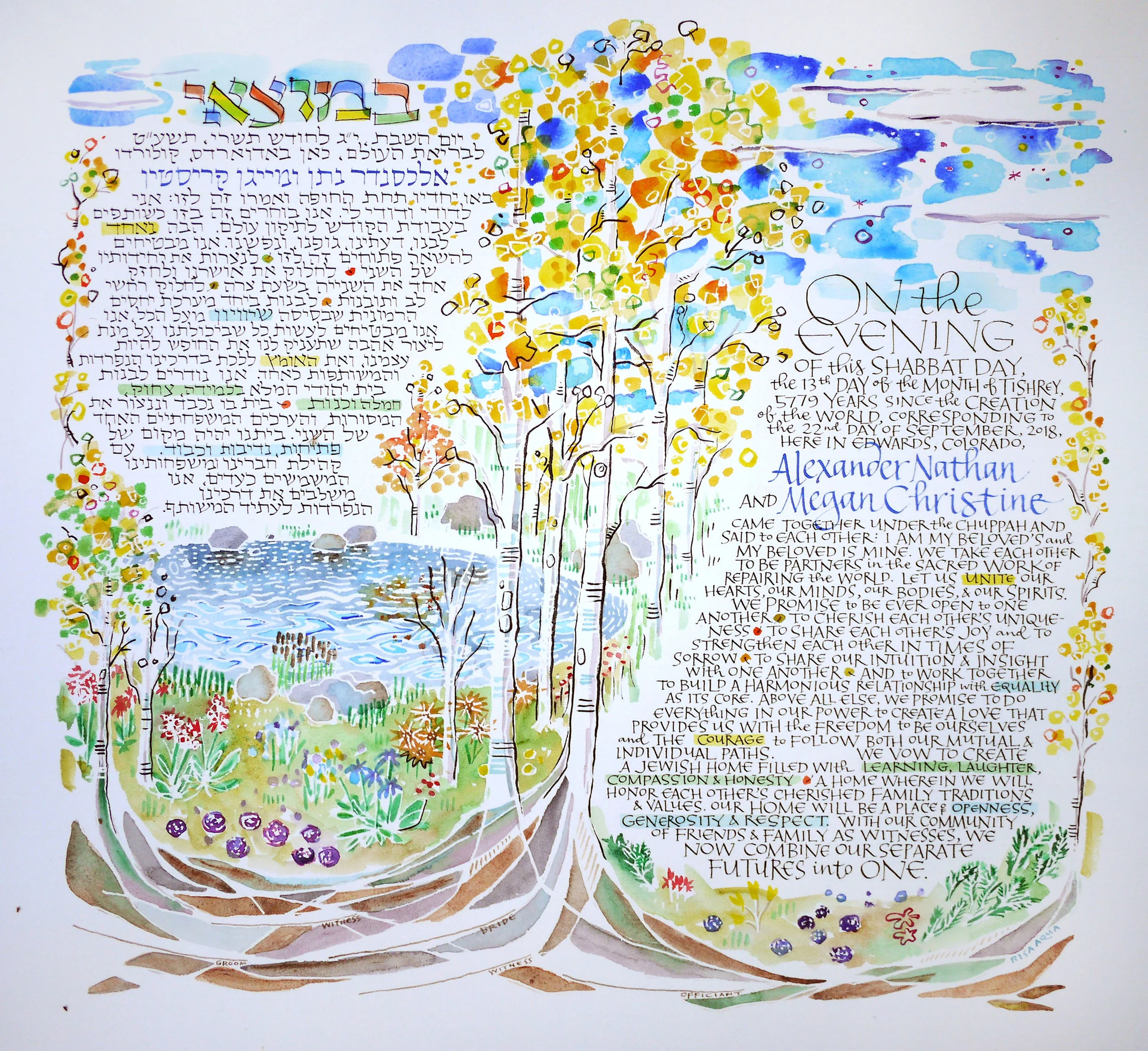 Custom Ketubot — Risa Aqua Studio