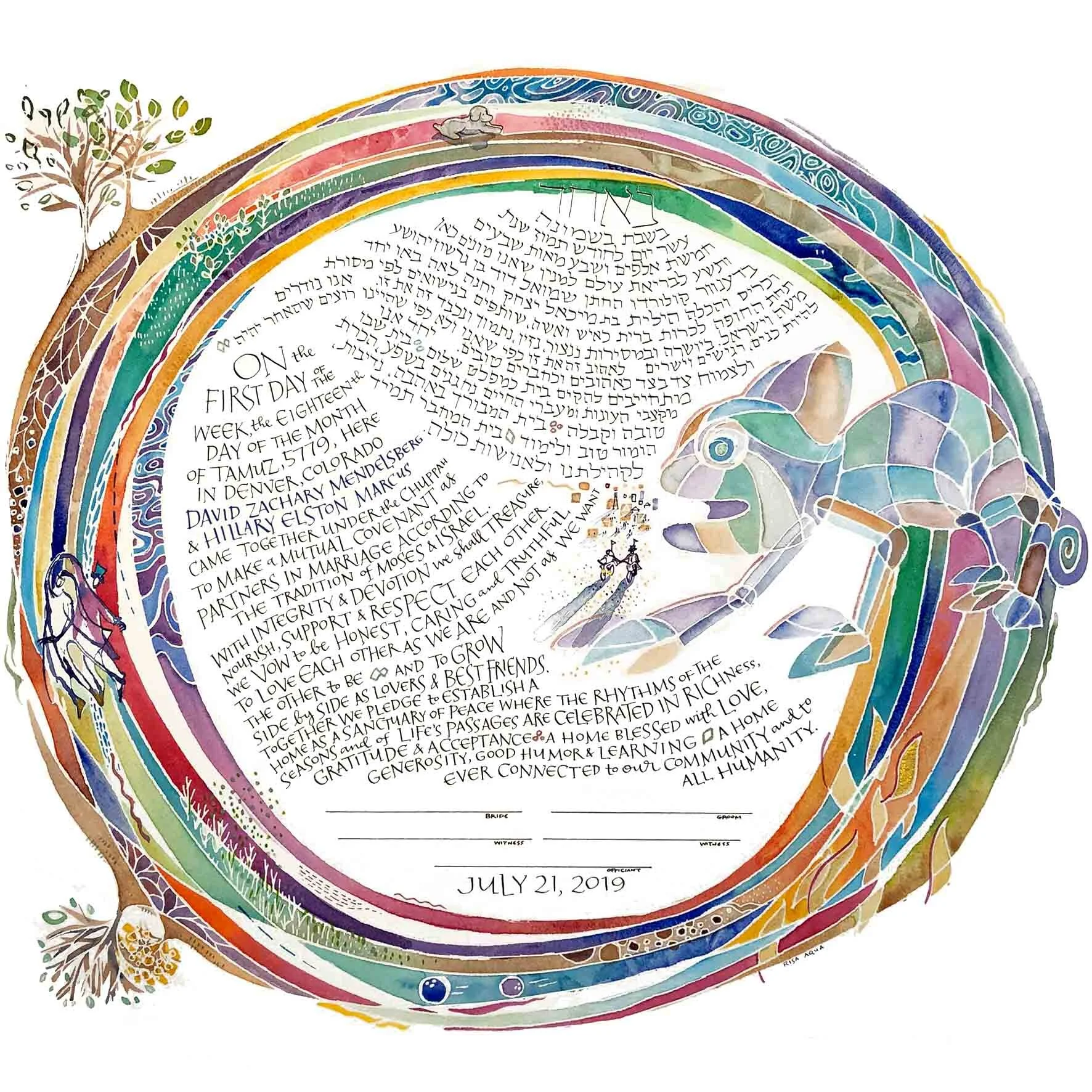 Custom Ketubot — Risa Aqua Studio