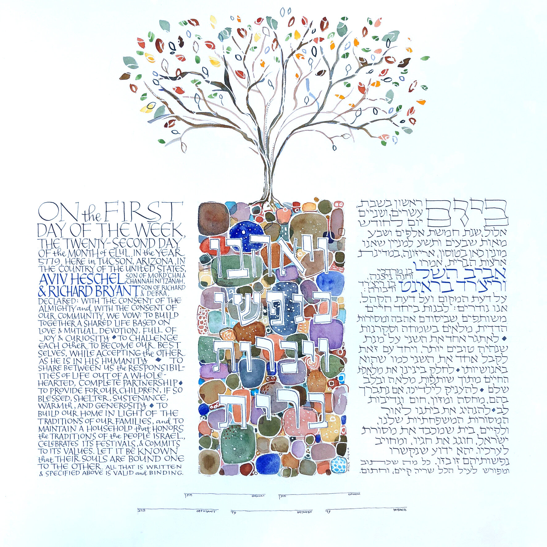 Custom Ketubot — Risa Aqua Studio