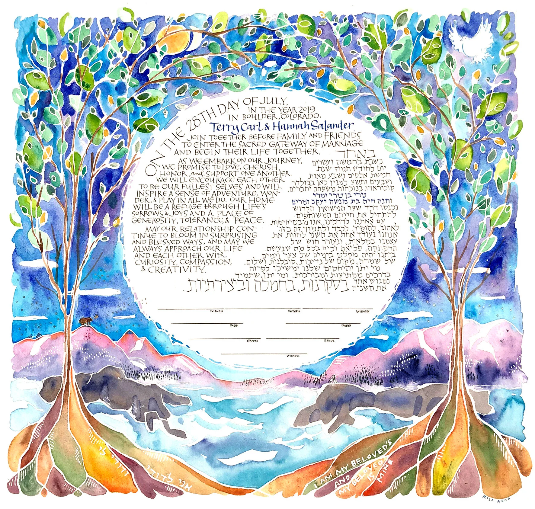 Custom Ketubot — Risa Aqua Studio