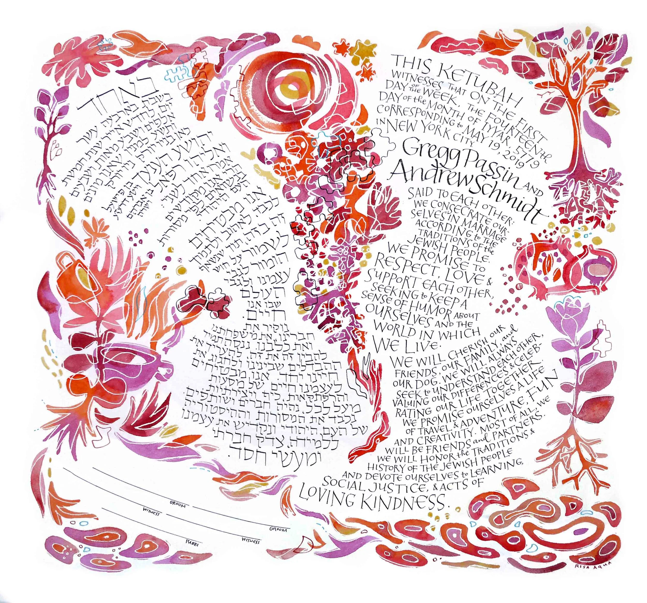 Custom Ketubot — Risa Aqua Studio