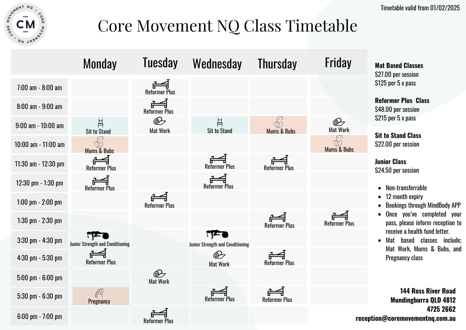 Classes — Core Movement Hub