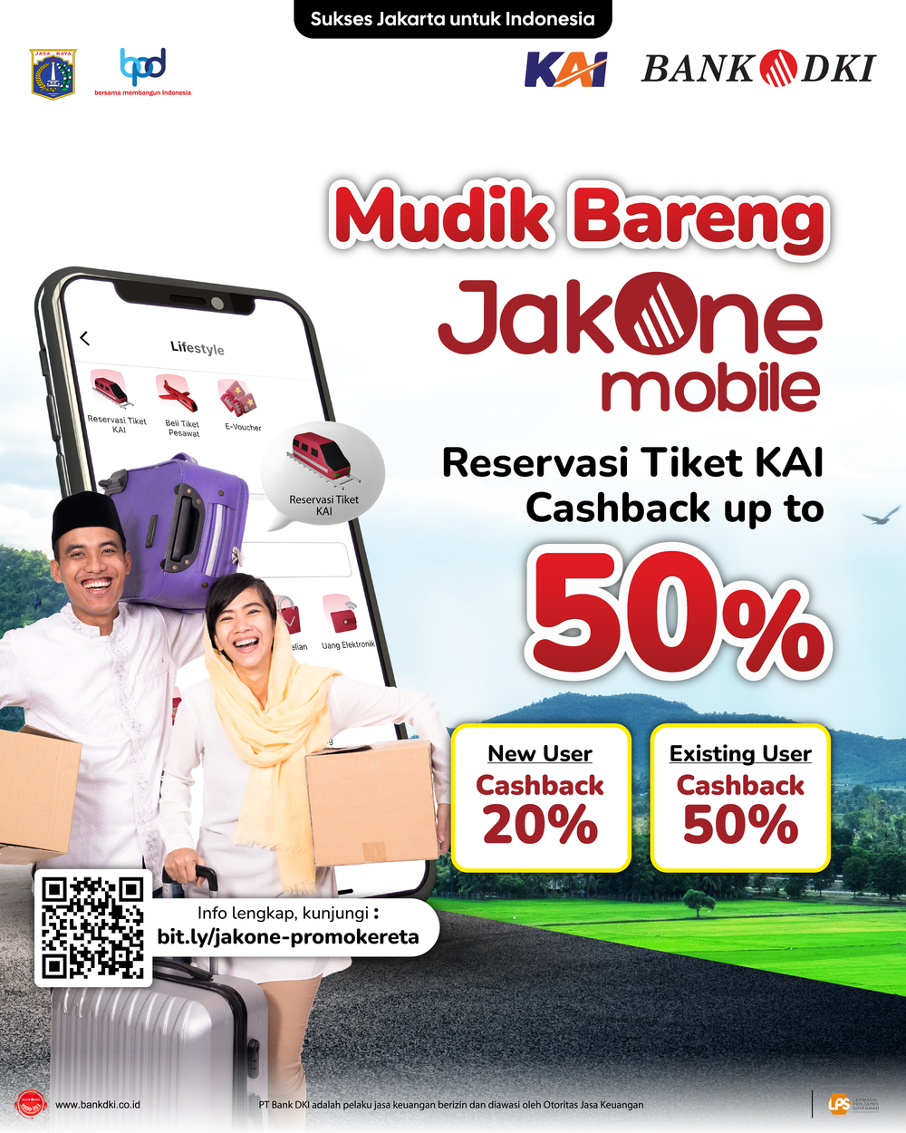 Mudik Bareng JakOne Mobile Cashback hingga 50% — JakOne Mobile Bank DKI
