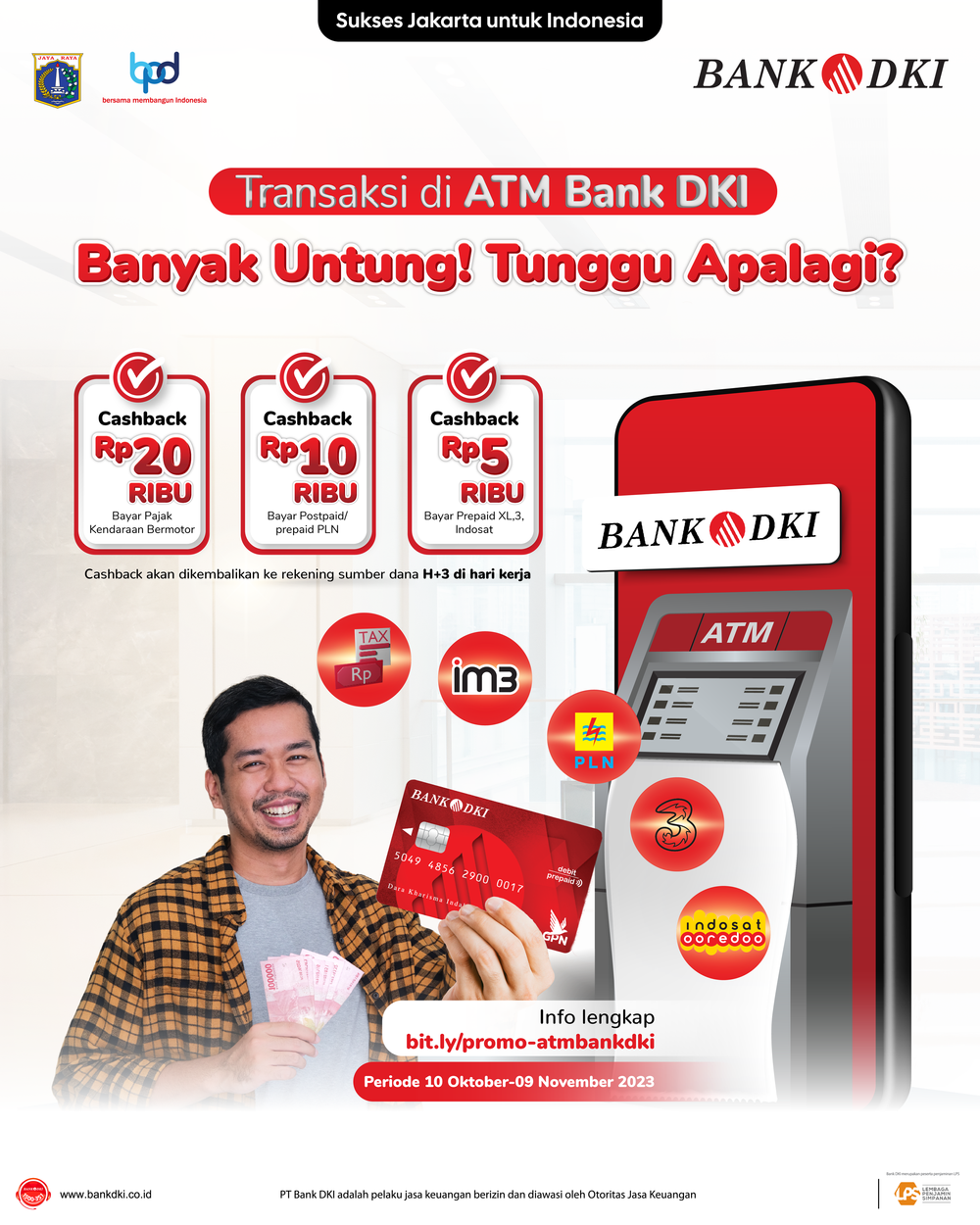 Perbanyak transaksi pembayaran melalui ATM Bank DKI dan Dapatkan Cashback hingga Rp 20.000 ...