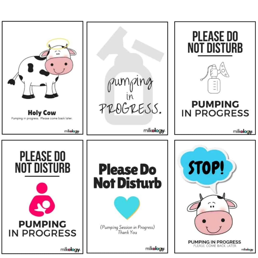 6 Free Printable Pumping Door Signs! — Milkology®