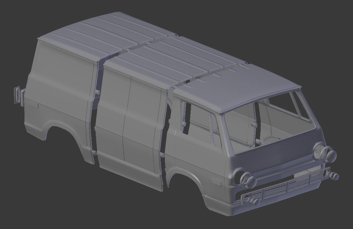 V65 Panel Van, 240 mm to 245 mm Wheelbase — SCALE 3D RC