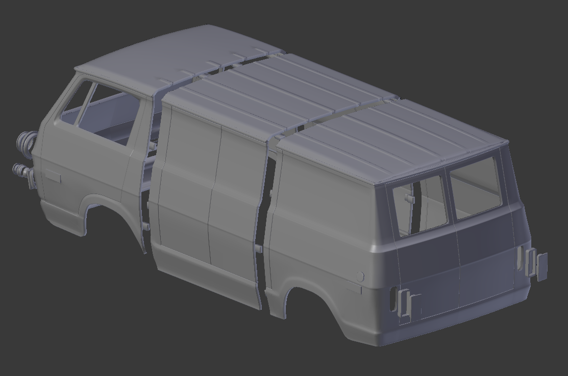 V65 Panel Van, 240 mm to 245 mm Wheelbase — SCALE 3D RC