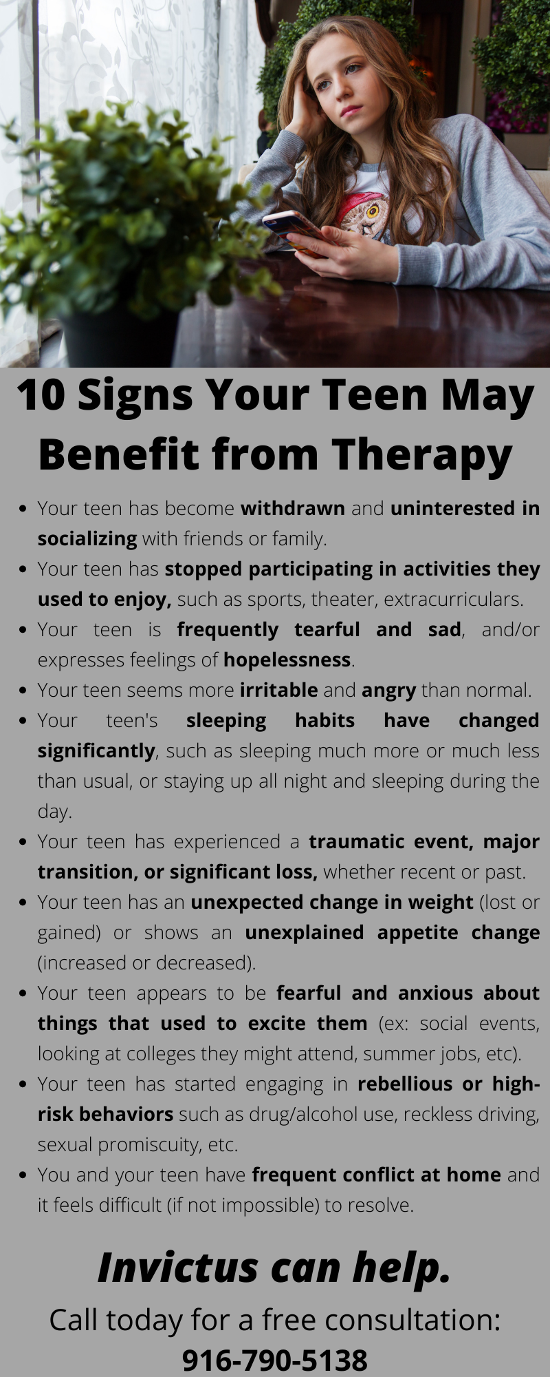 Teen Therapy — Invictus Psychological Services