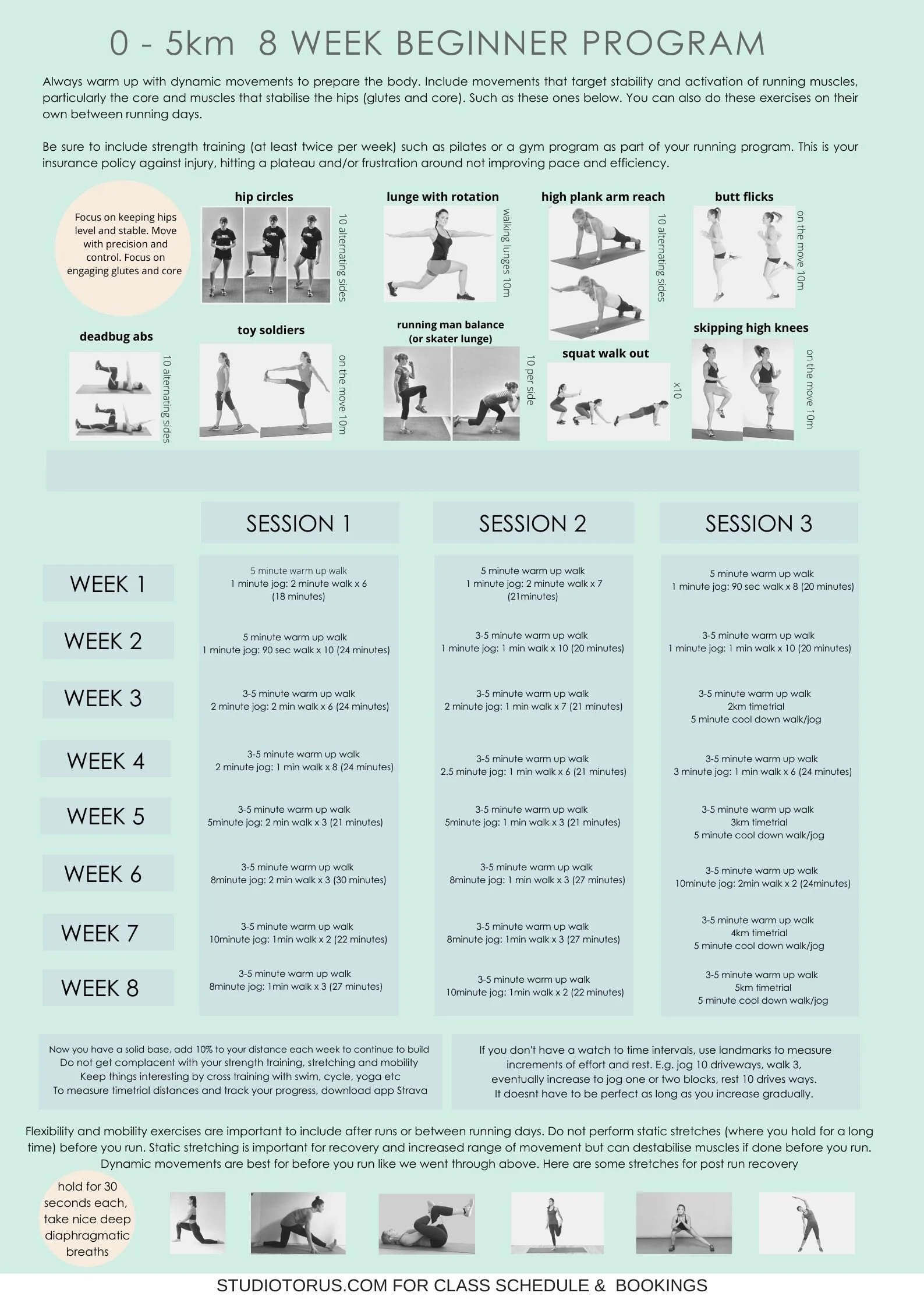 0-5km 8 week beginner training program — Studio Torus