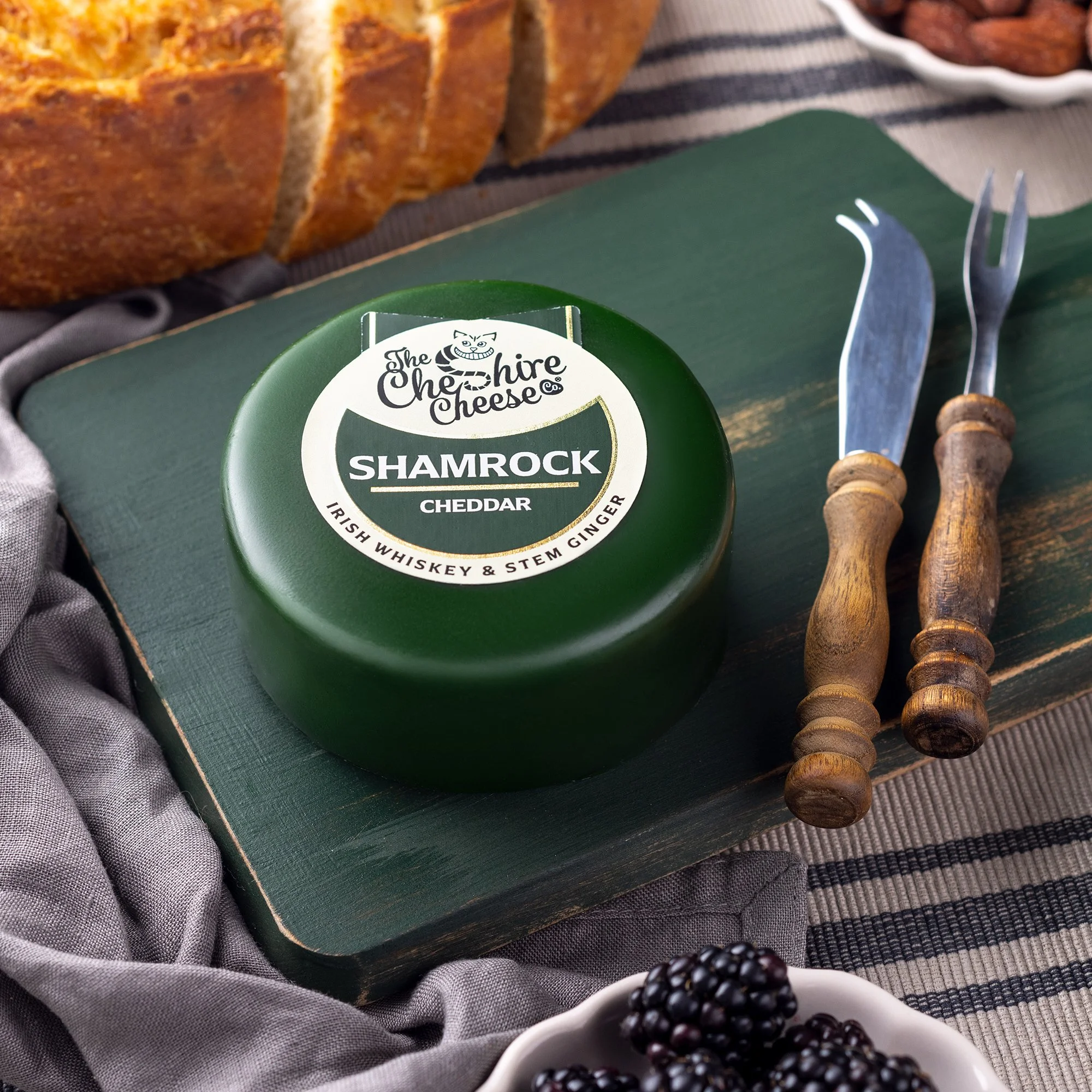 Shamrock - Irish Whiskey & Stem Ginger Cheddar Cheese - Waxed Truckle ...