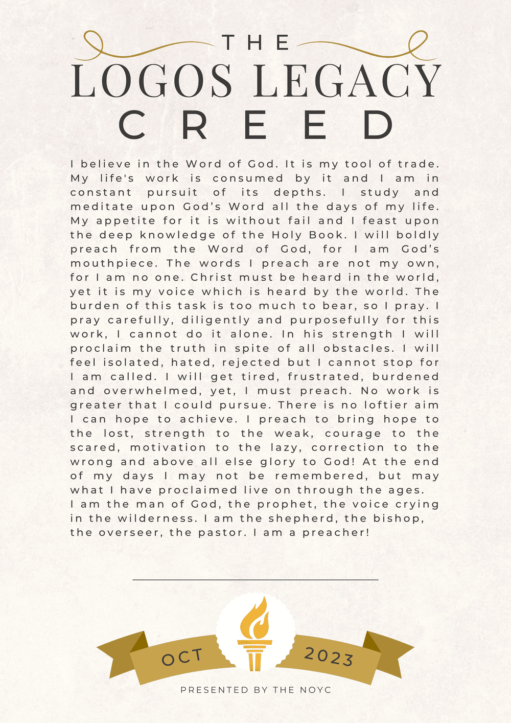 Logos Legacy — THE NOYC