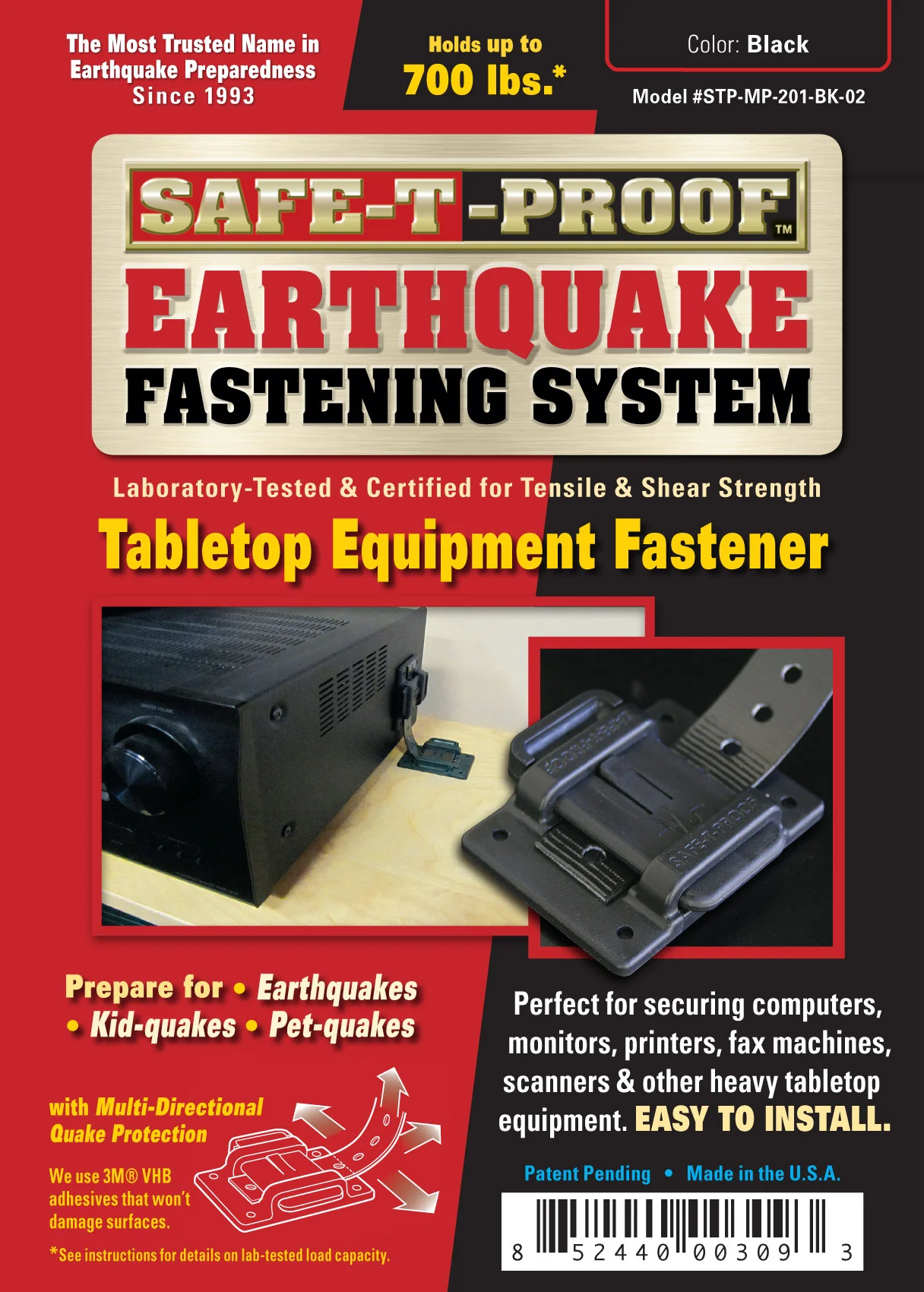 Seismic Fasteners for hospitals and laboratories — Safe-T-Proof