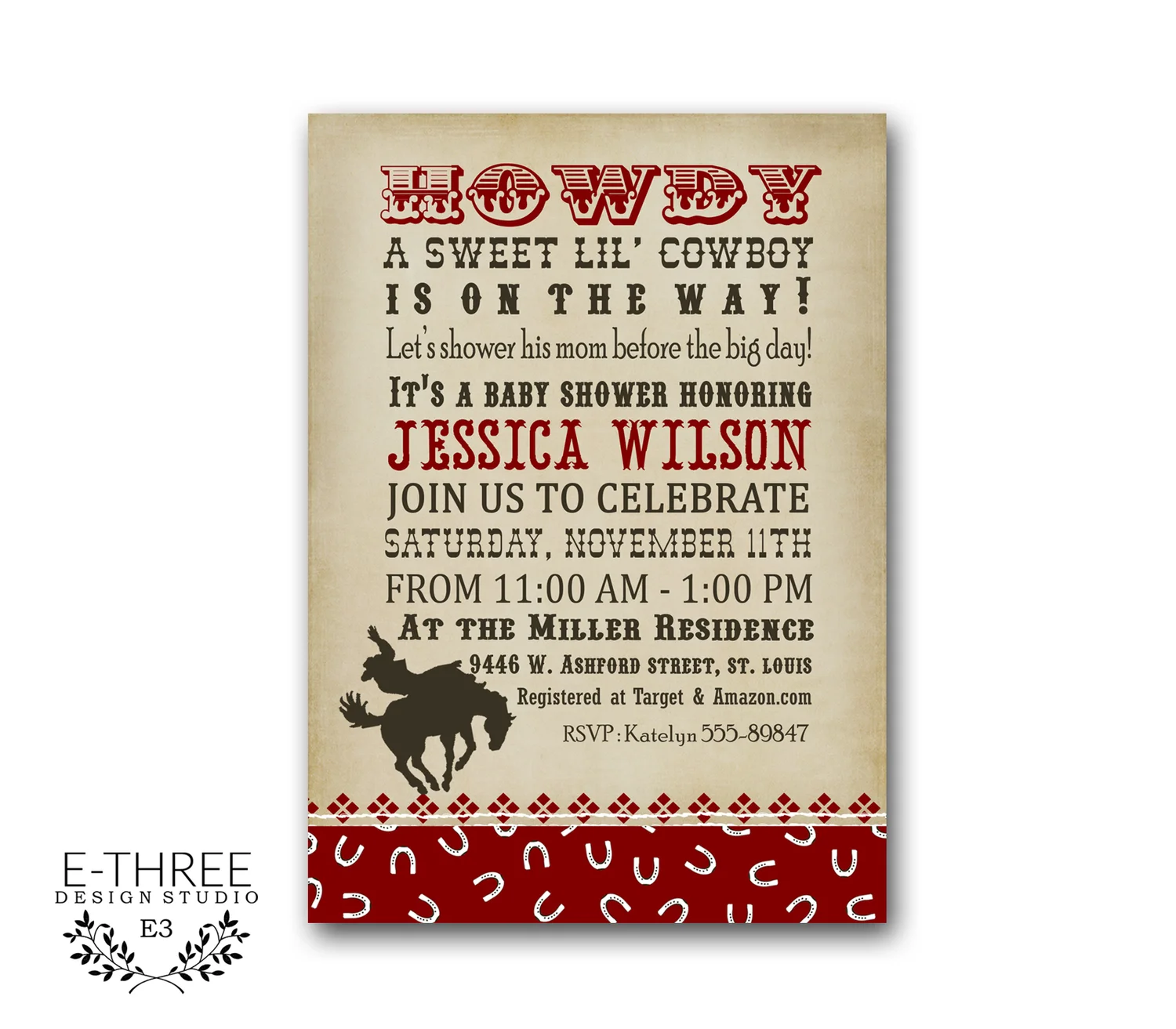 Cowboy Baby Shower Invitations