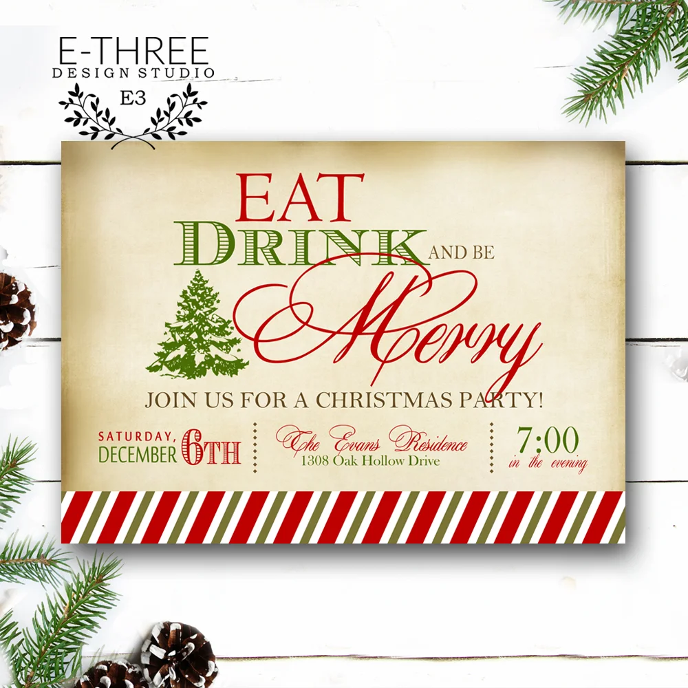 Vintage Holiday Party Invitations
