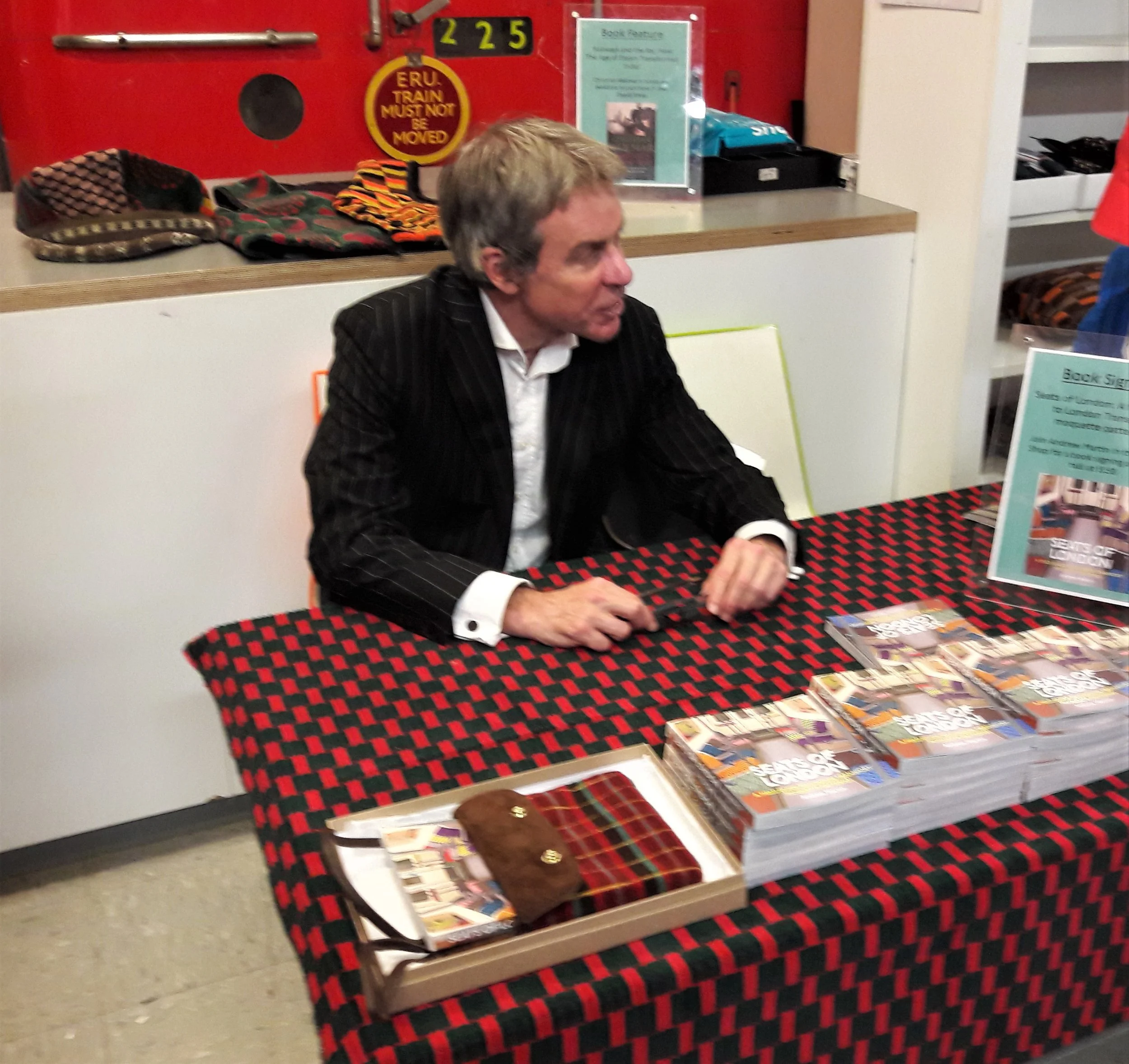 Andrew Martin signs copies of Seats of London at the London Transport ...