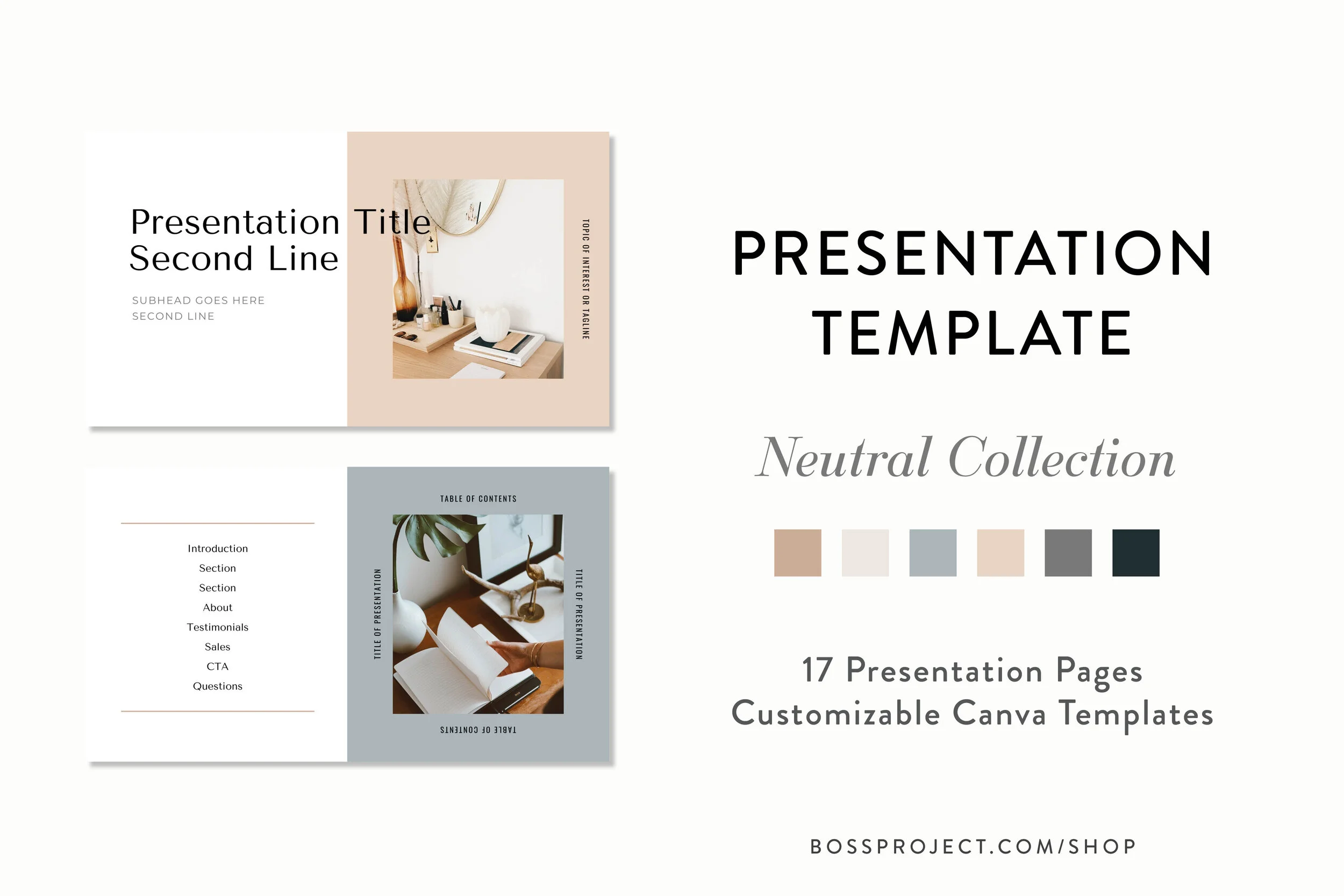 Presentation Template | Neutral Collection — The Creative Template Shop