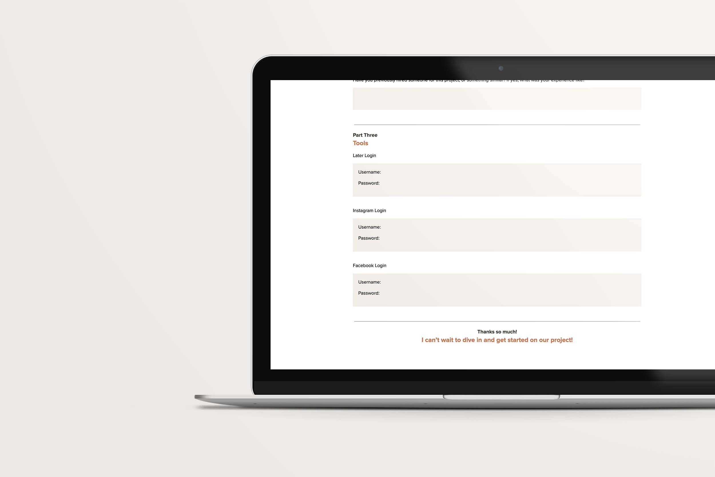 Client Onboarding Form Google Doc Template: Neutral Collection — The ...