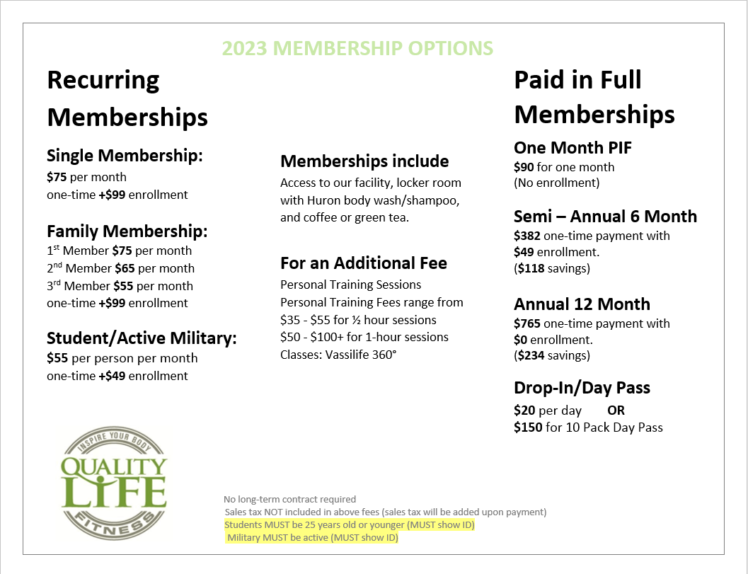 Gym Membership Prices
