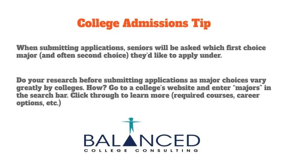 Admissions Season Tip #1 — Balanced College Consulting
