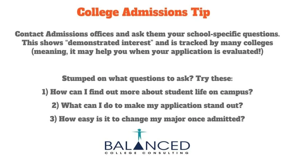 Admissions Season Tip #2 — Balanced College Consulting
