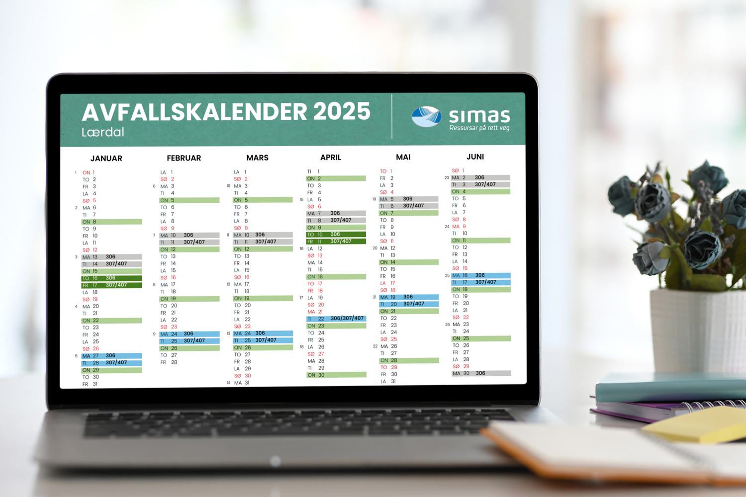 Avfallskalender for 2025 er klar