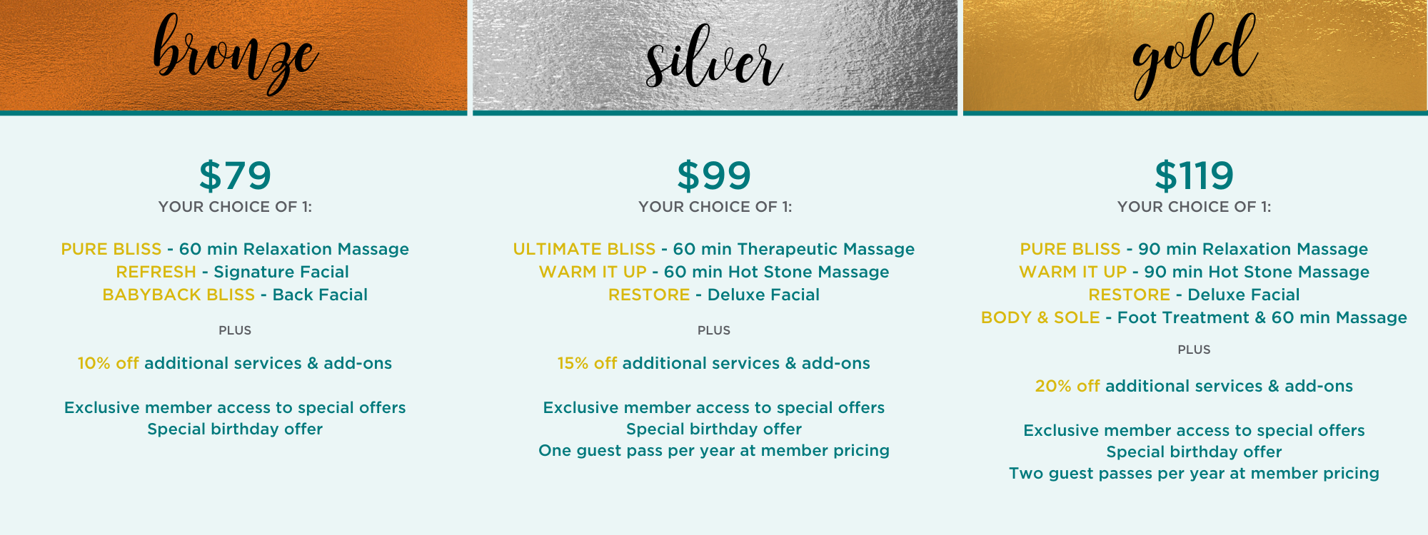 Spa Membership & Loyalty Program — Pure Bliss Skin Therapy & Massage