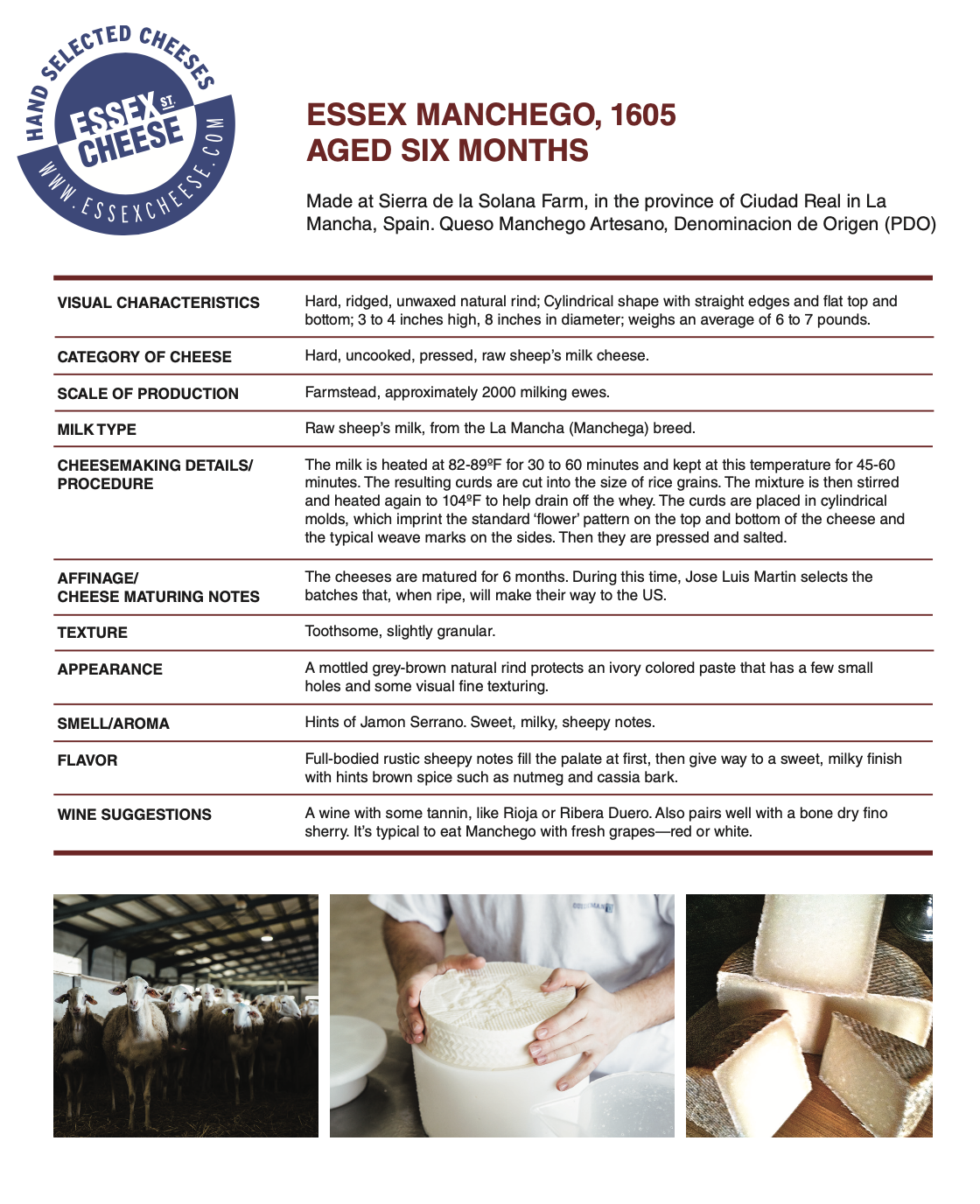 Cheese Information Sheets — Essex St. Cheese